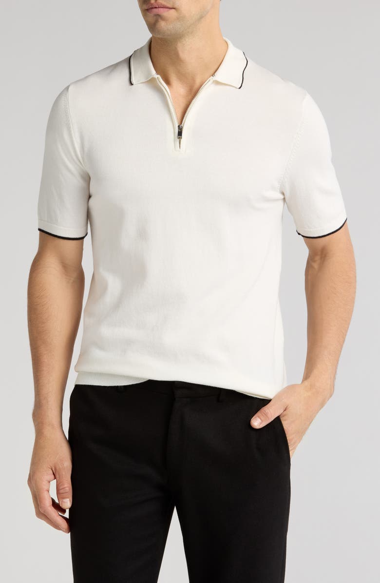 DENIM AND FLOWER Zip Tip Sweater Polo | Nordstromrack