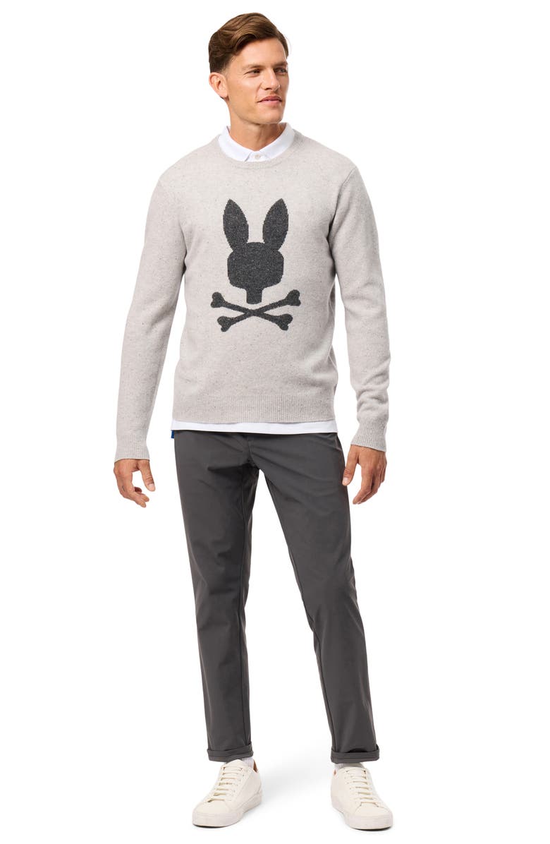 Psycho Bunny Lincoln Intarsia Bunny Merino Wool Crewneck Sweater ...
