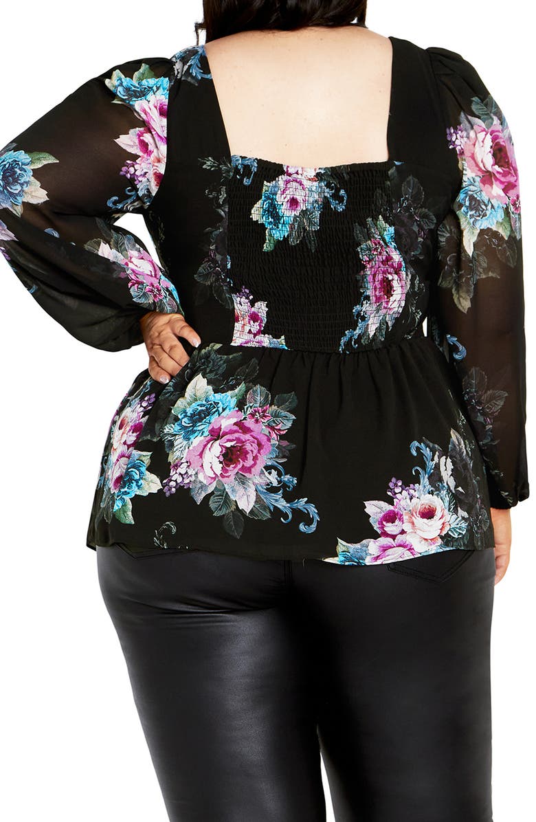 City Chic Ottilie Floral Long Sleeve Top | Nordstromrack