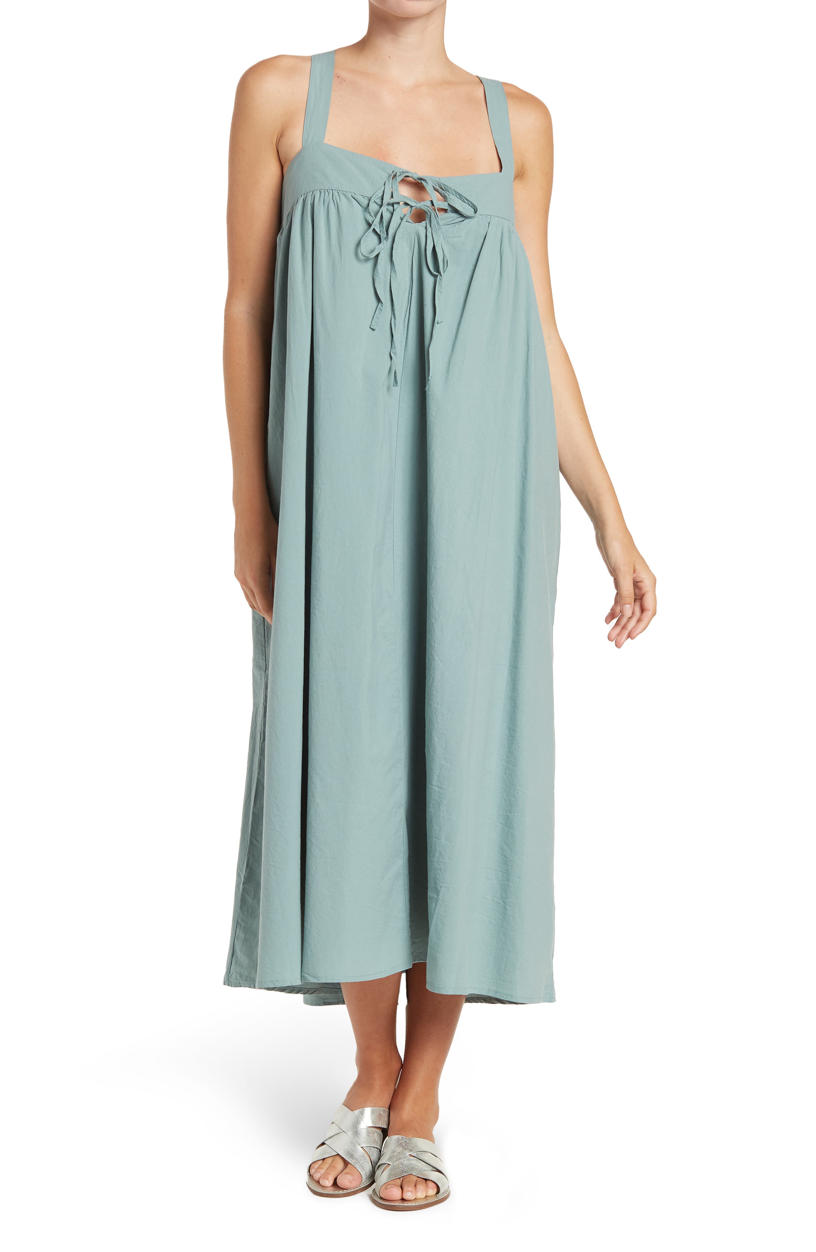 STITCHDROP Saychelles Square Neck Tie Front Dress | Nordstromrack
