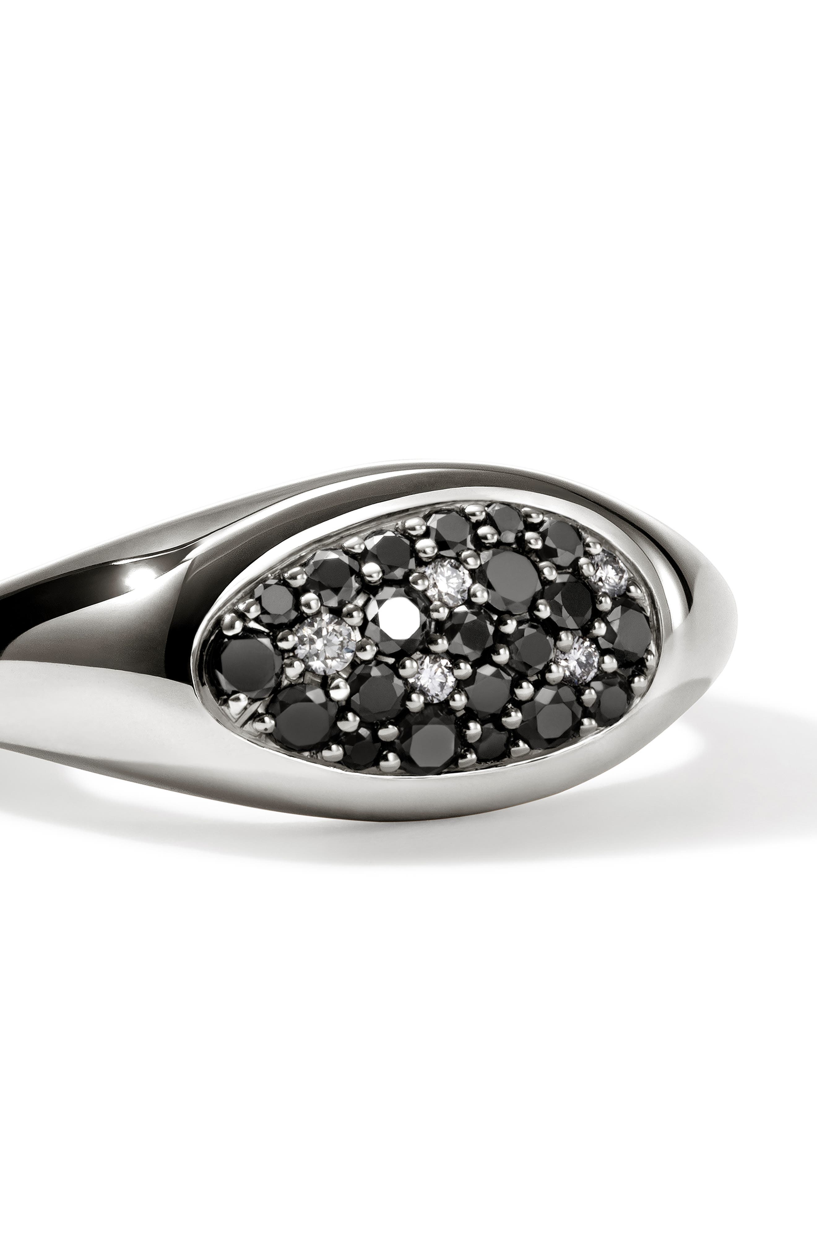 John Hardy Pebble Ring, Sterling Silver, Black Sand Diamond Pavé ...