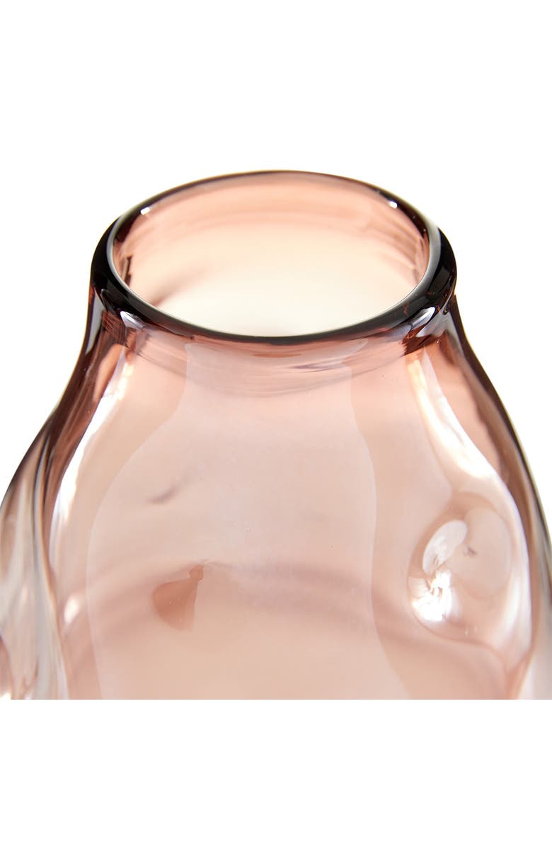 WILLOW ROW Large Round Dimpled Translucent & Red Vase | Nordstromrack
