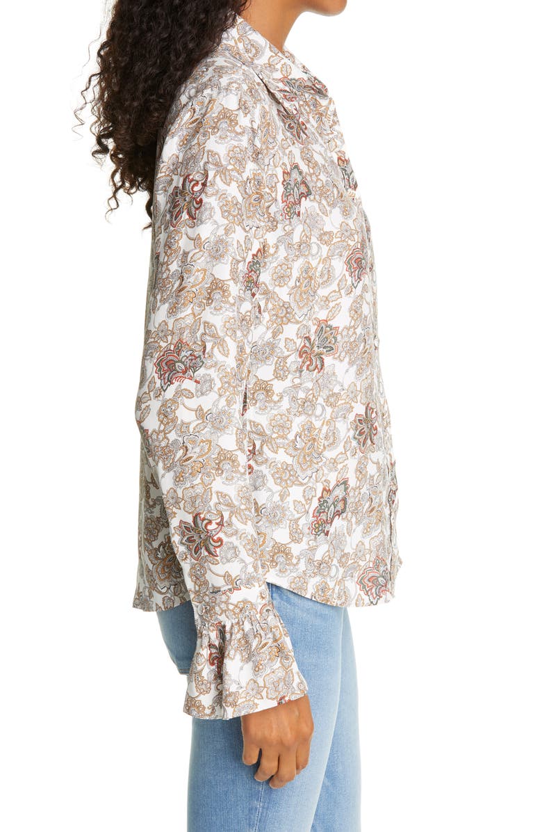 FRAME '70s Ruffle Silk Top | Nordstromrack