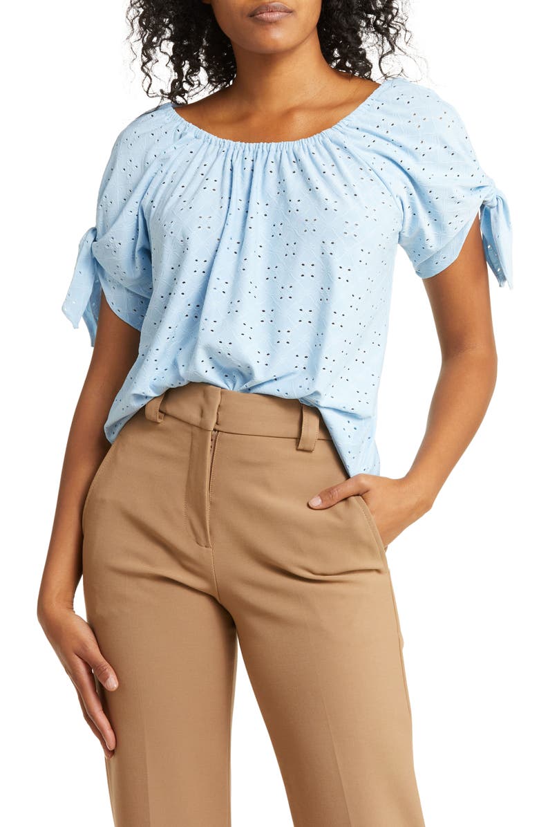 Vince Camuto Cold Shoulder Knit Eyelet Top | Nordstromrack