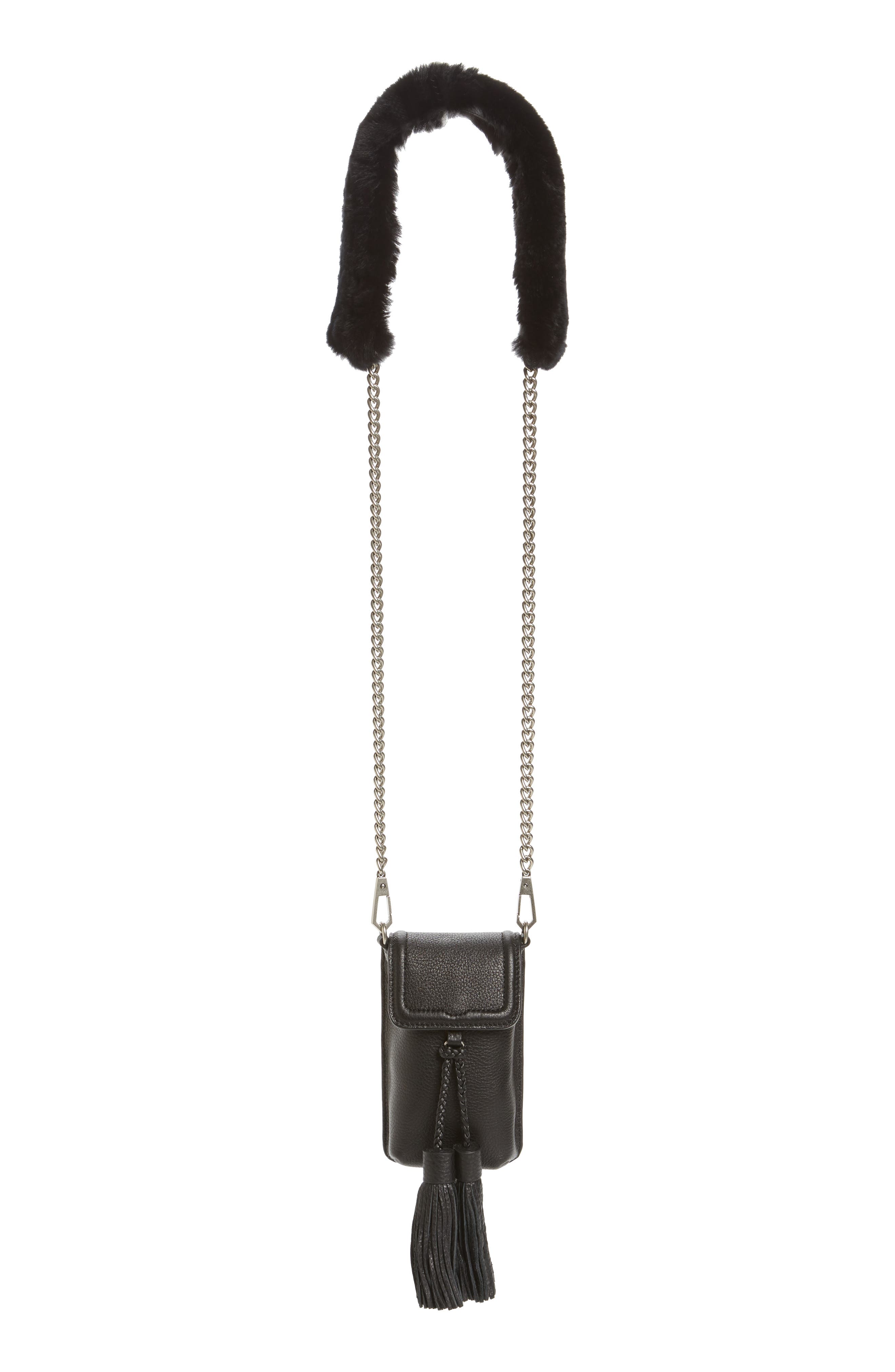 Rebecca Minkoff Isobel Phone Crossbody Bag with Genuine Rabbit Fur ...