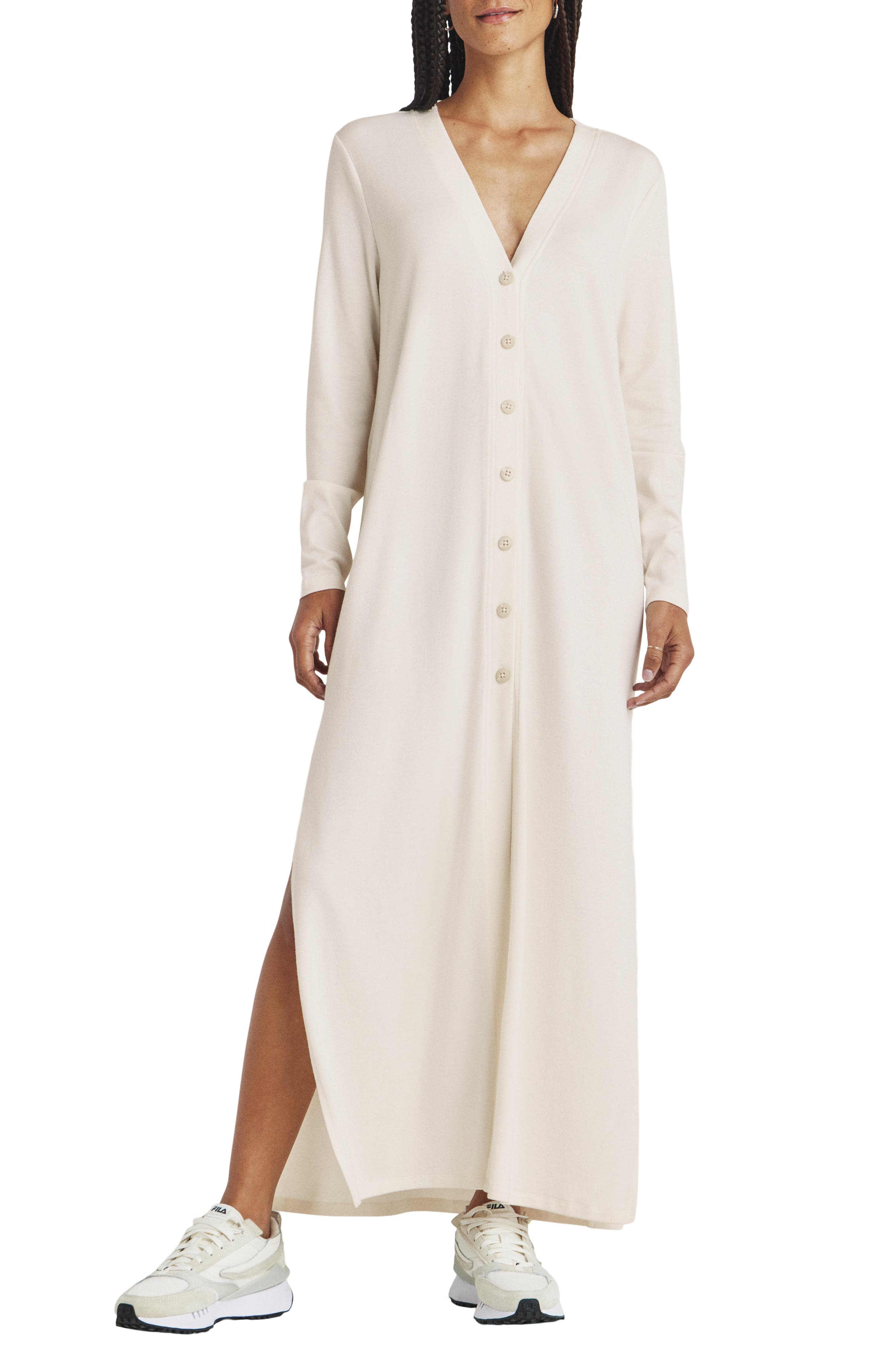 Splendid Brooke Button-Up Long Sleeve Maxi Dress | Nordstromrack