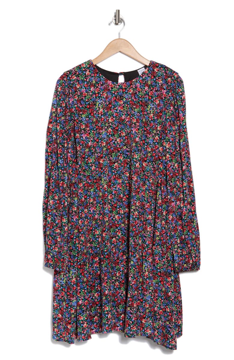Melrose and Market Floral Long Sleeve Babydoll Minidress | Nordstromrack