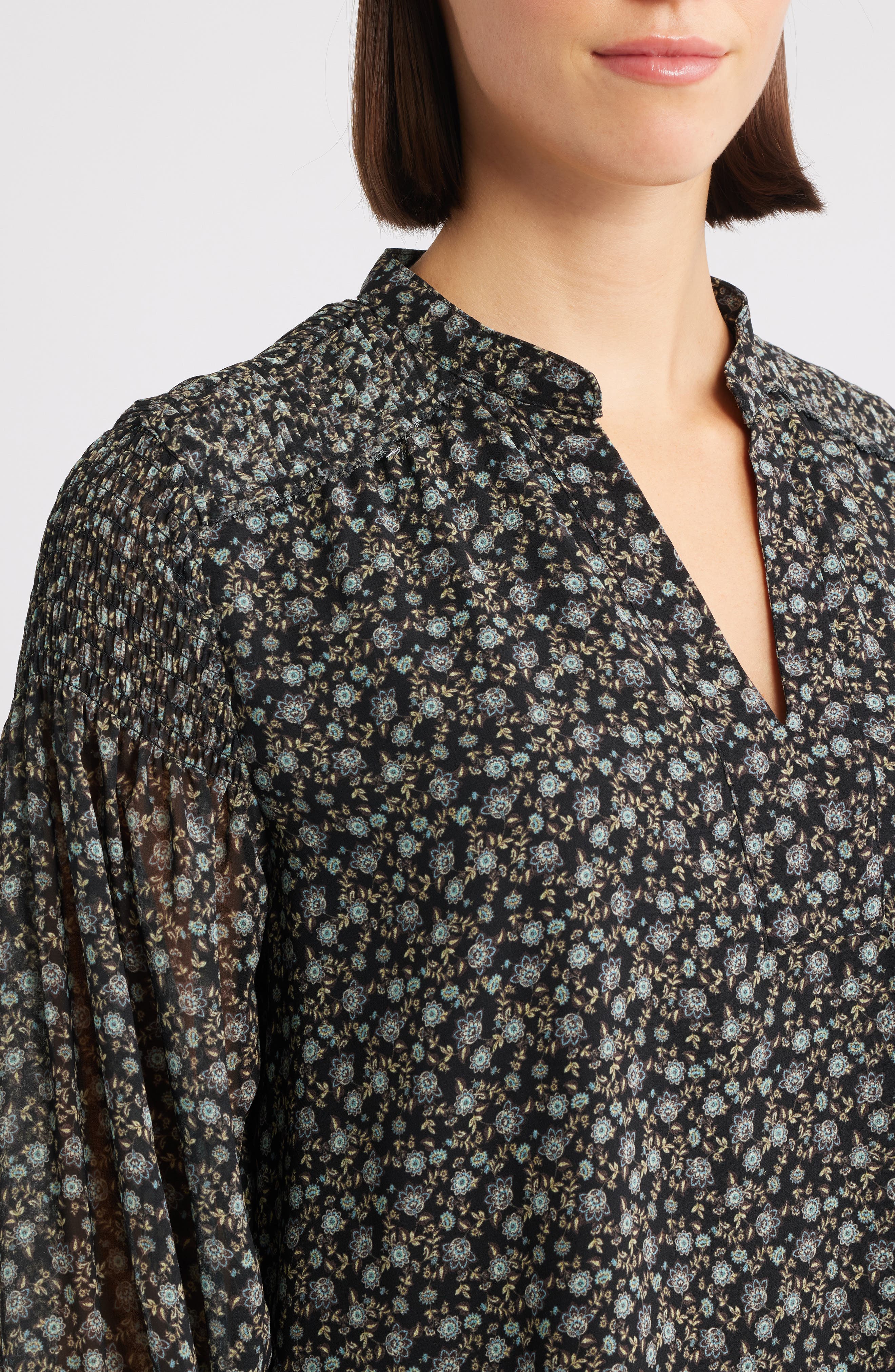 Madewell Semisheer Split Neck Top | Nordstrom