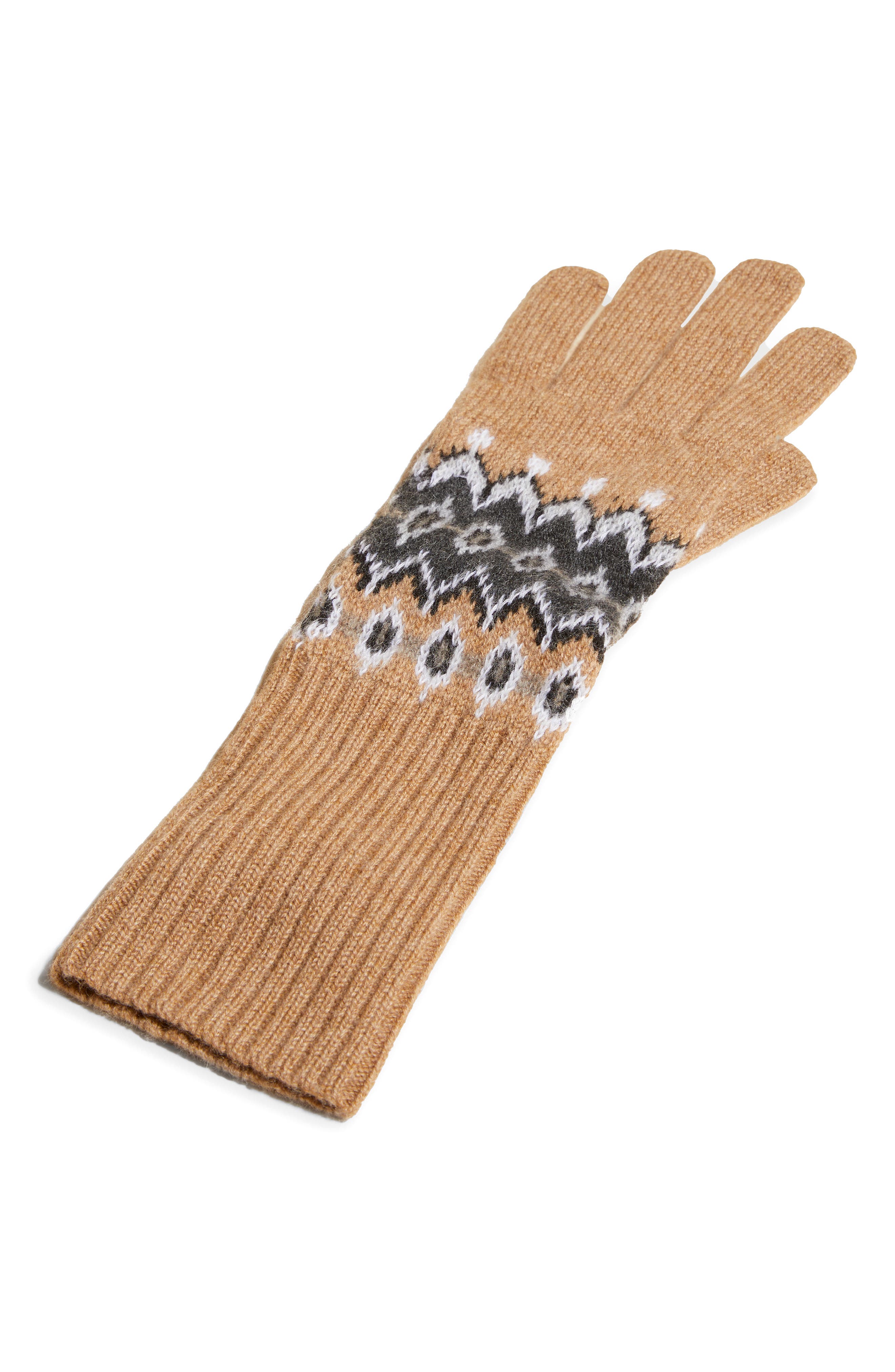 Khaite Vail Fair Isle Cashmere Blend Gloves | Nordstrom