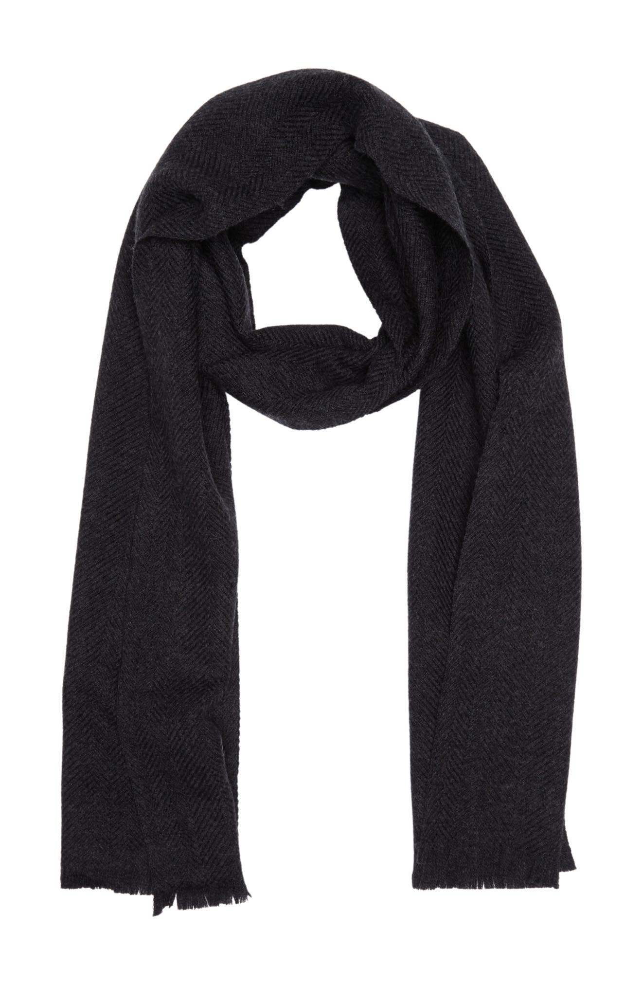 STEWART OF SCOTLAND Merino Wool Lightweight Herringbone Scarf ...