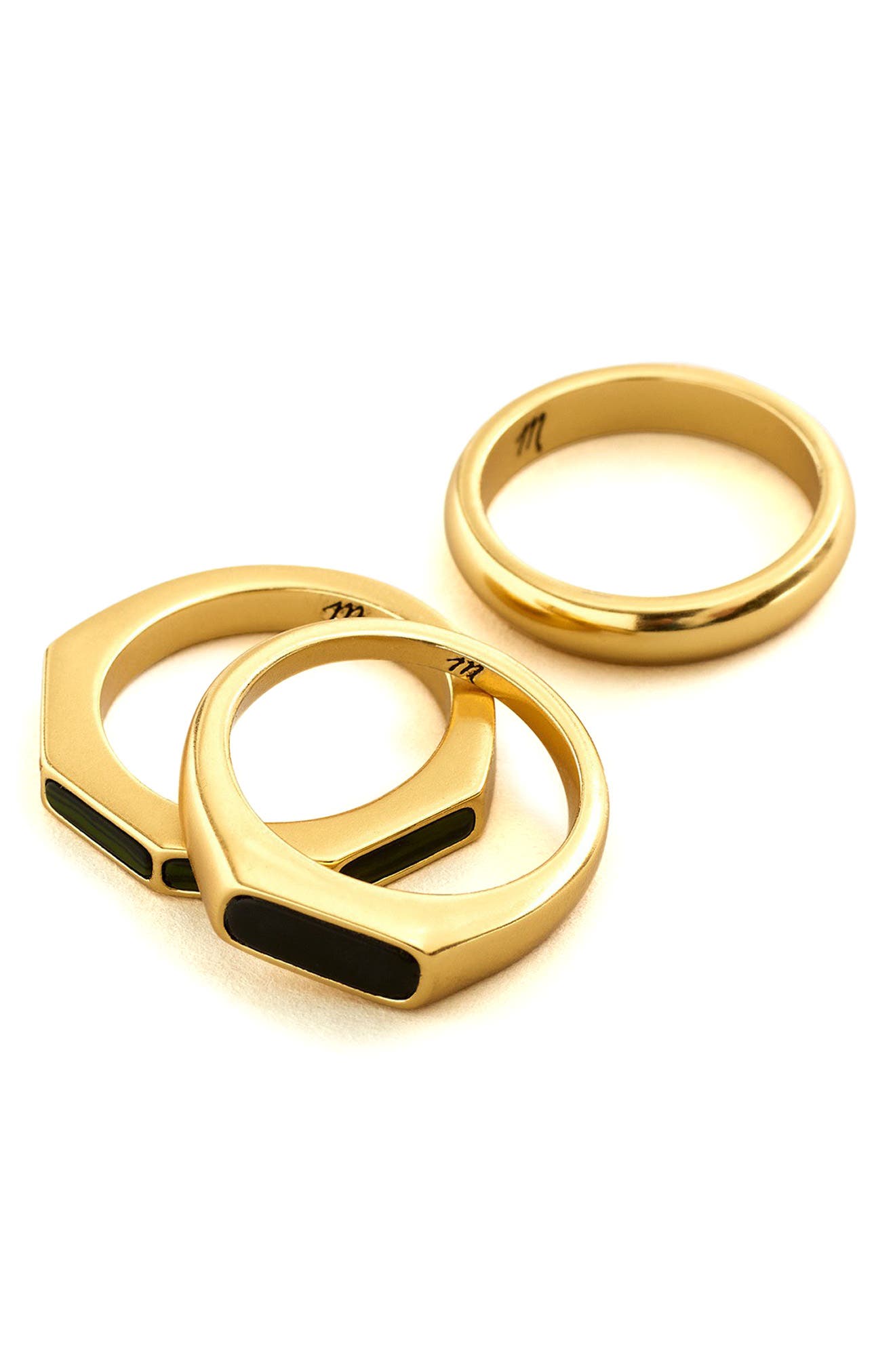 Madewell Geometric Crystal 3-Piece Ring Set | Nordstromrack