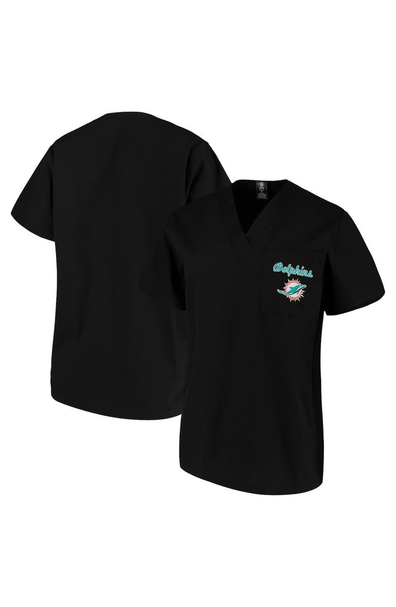 CONCEPTS SPORT Black Miami Dolphins Team Scrub Top | Nordstrom