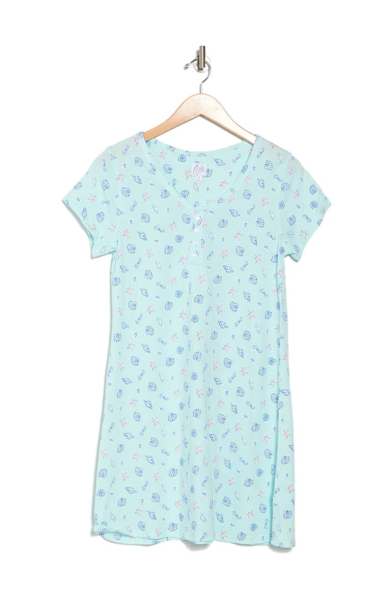 ARIA Seashell Print Short Sleeve Nightgown | Nordstromrack