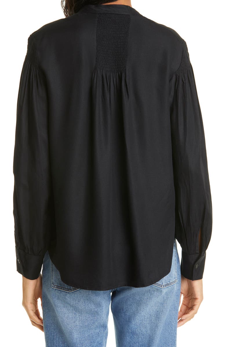 Rebecca Taylor Smocked Yoke Long Sleeve Poet Blouse | Nordstromrack