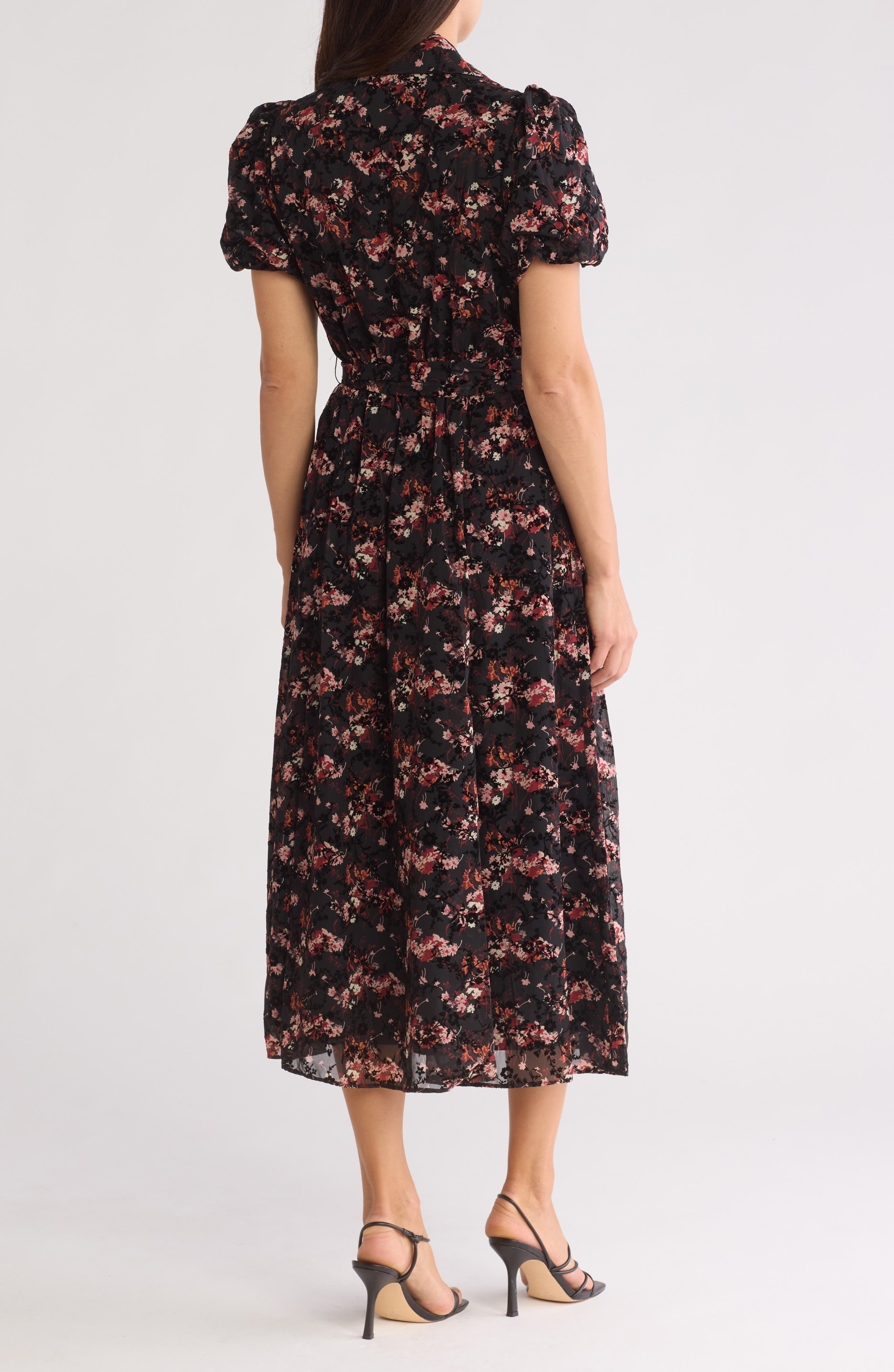 SANDRA DARREN Floral Short Sleeve Shirtdress | Nordstromrack