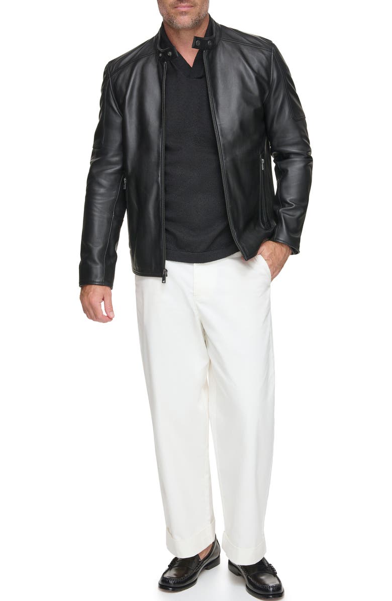 Andrew Marc Vicery Lamb Leather Moto Jacket | Nordstromrack