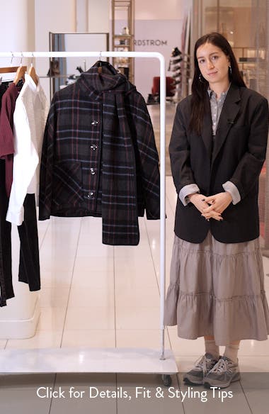 Veronica Beard Martine Plaid Wool Blend Dickey Scarf Coat | Nordstromrack