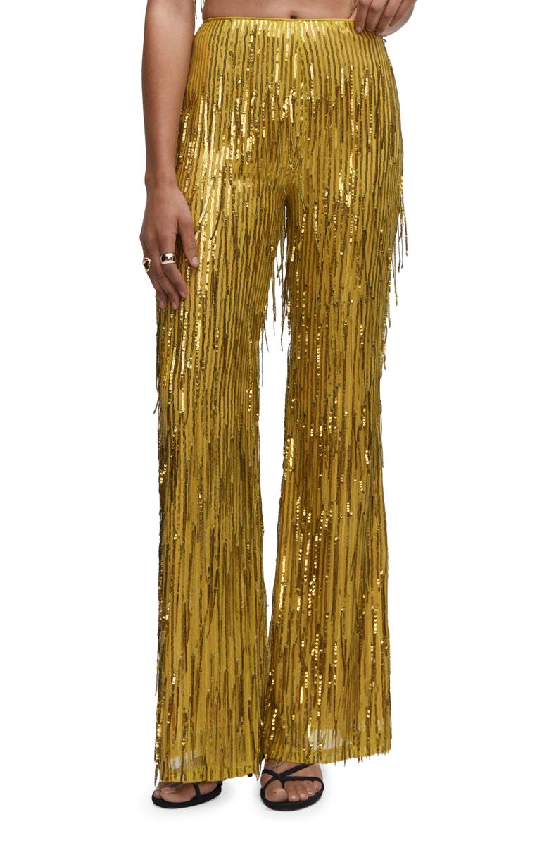 MANGO Sequin Fringe Pants | Nordstrom
