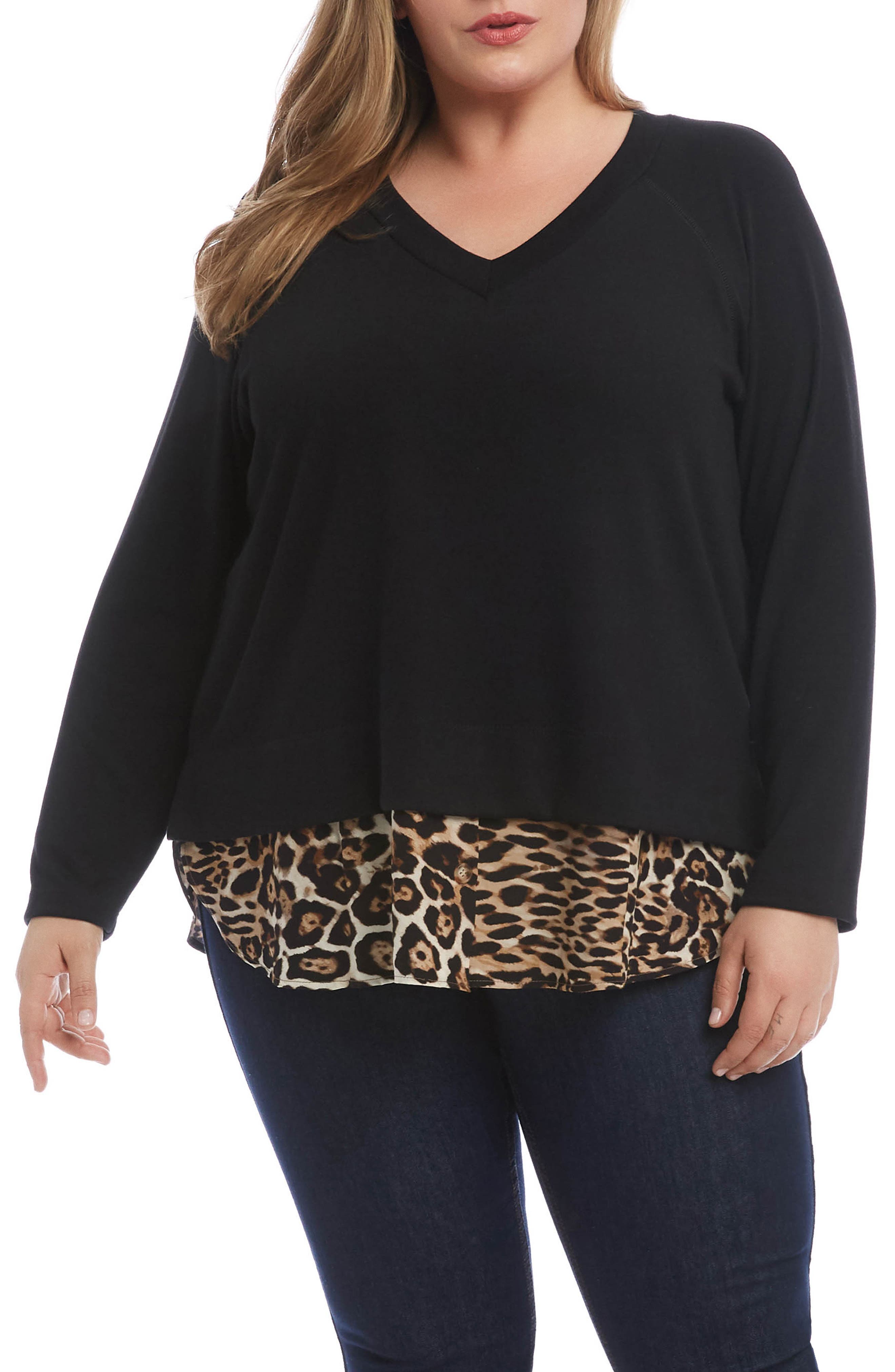 Karen Kane Contrast Hem Sweater | Nordstrom