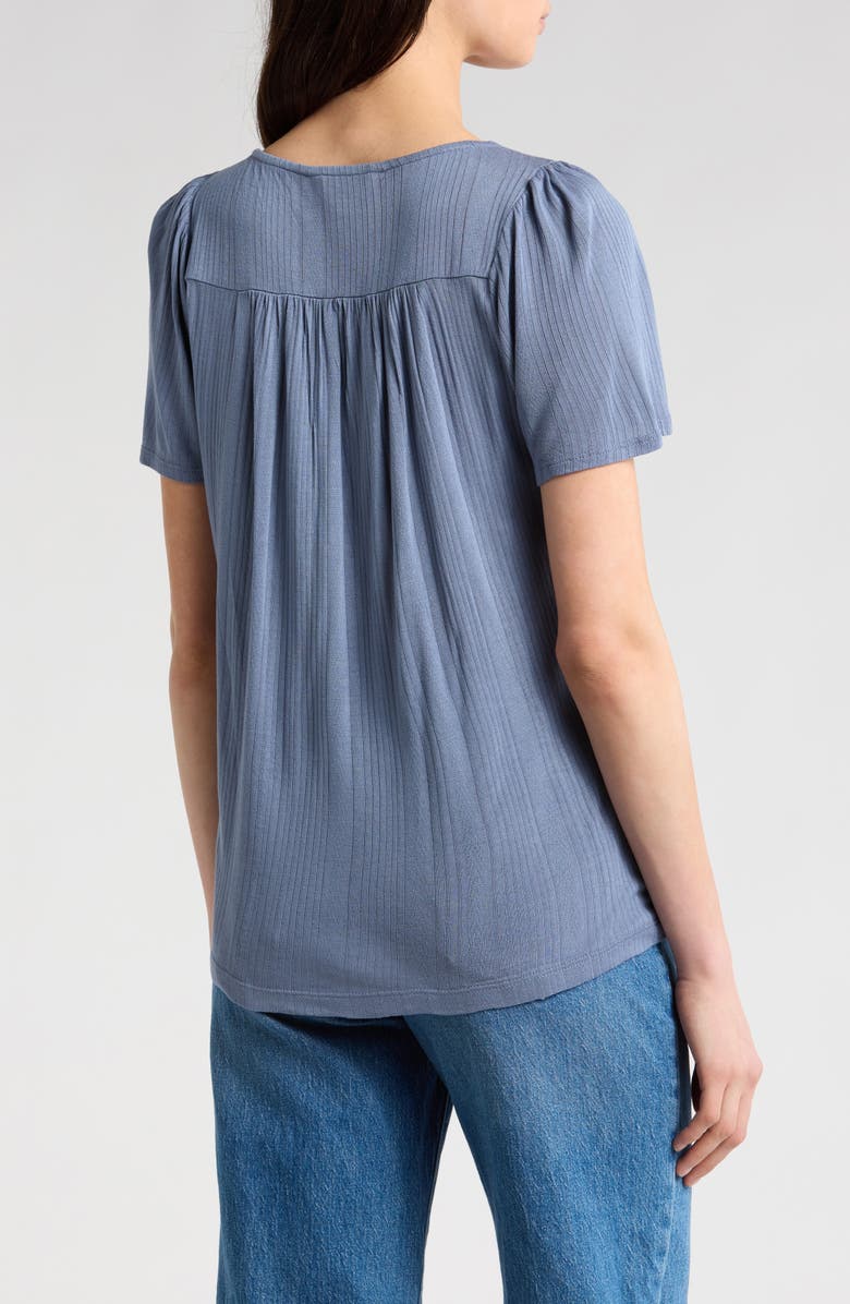 Lucky Brand Eyelet Lace Yoke Rib Top | Nordstromrack