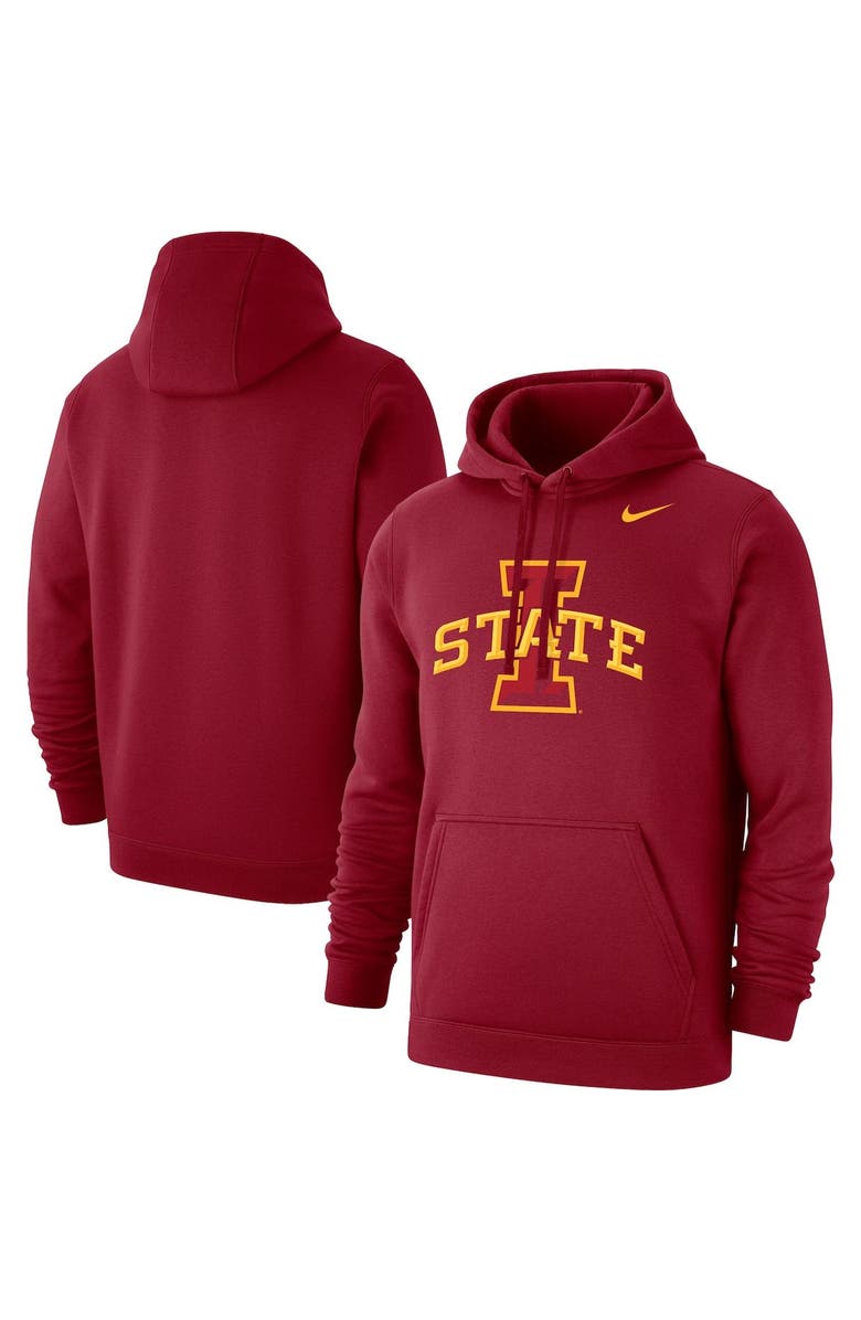 Nike Men's Nike Cardinal Iowa State Cyclones Logo Club Pullover Hoodie ...