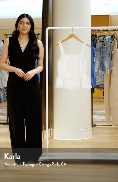 AllSaints Catalina Peplum Pintuck Lace Detail Top | Nordstromrack
