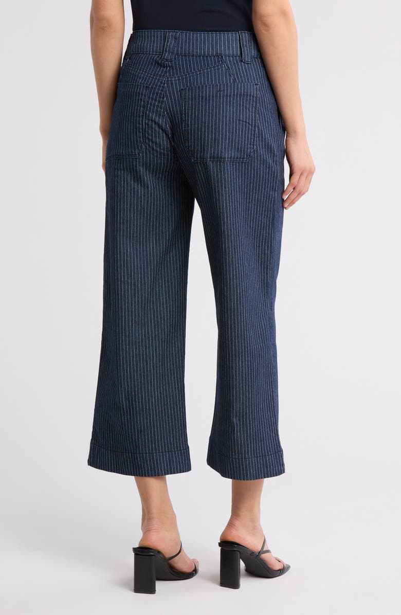 Democracy Skyrise Pinstripe Pleated Crop Wide Leg Jeans | Nordstromrack
