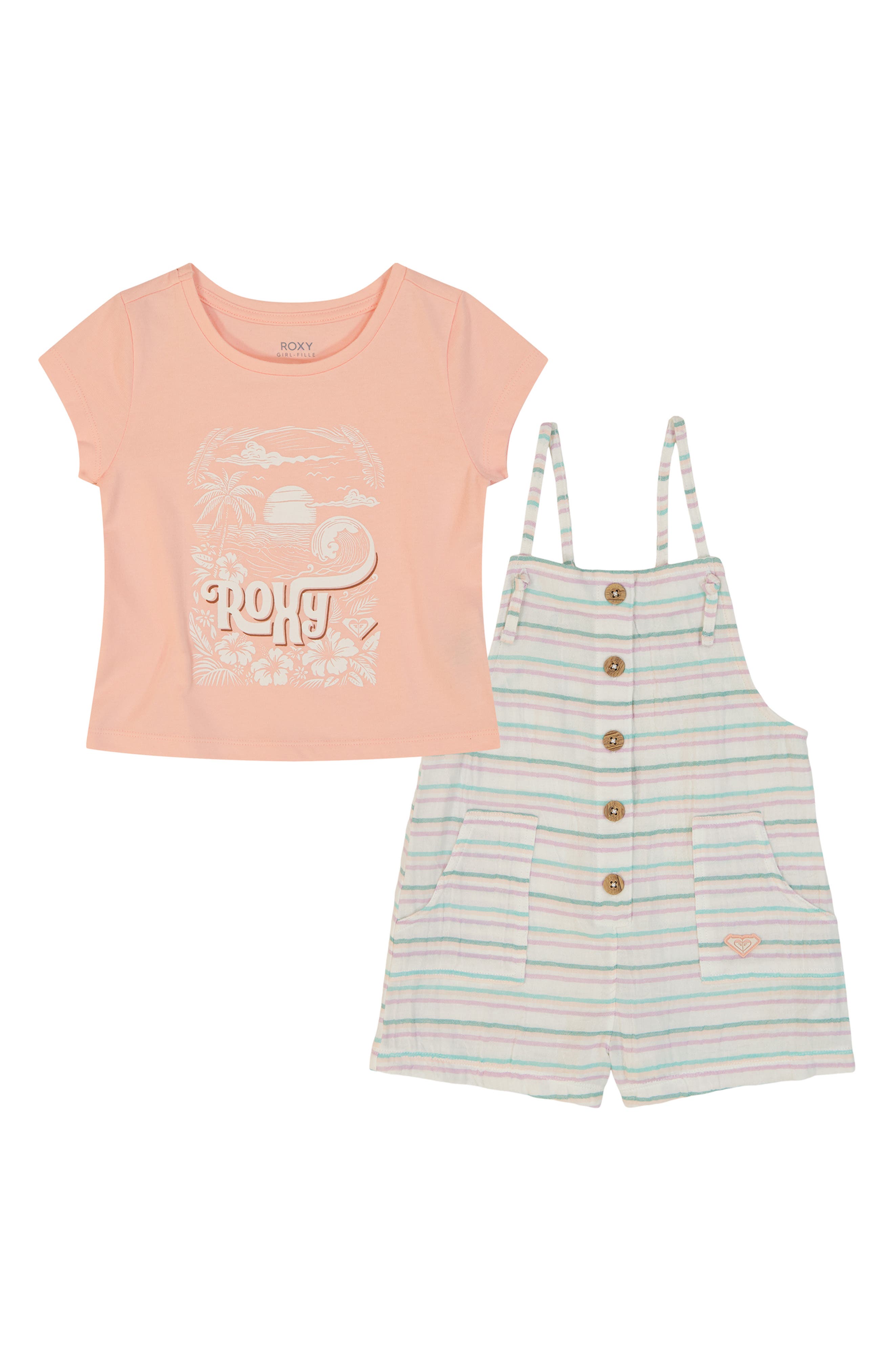 Roxy Graphic Tee & Shortall Set | Nordstromrack
