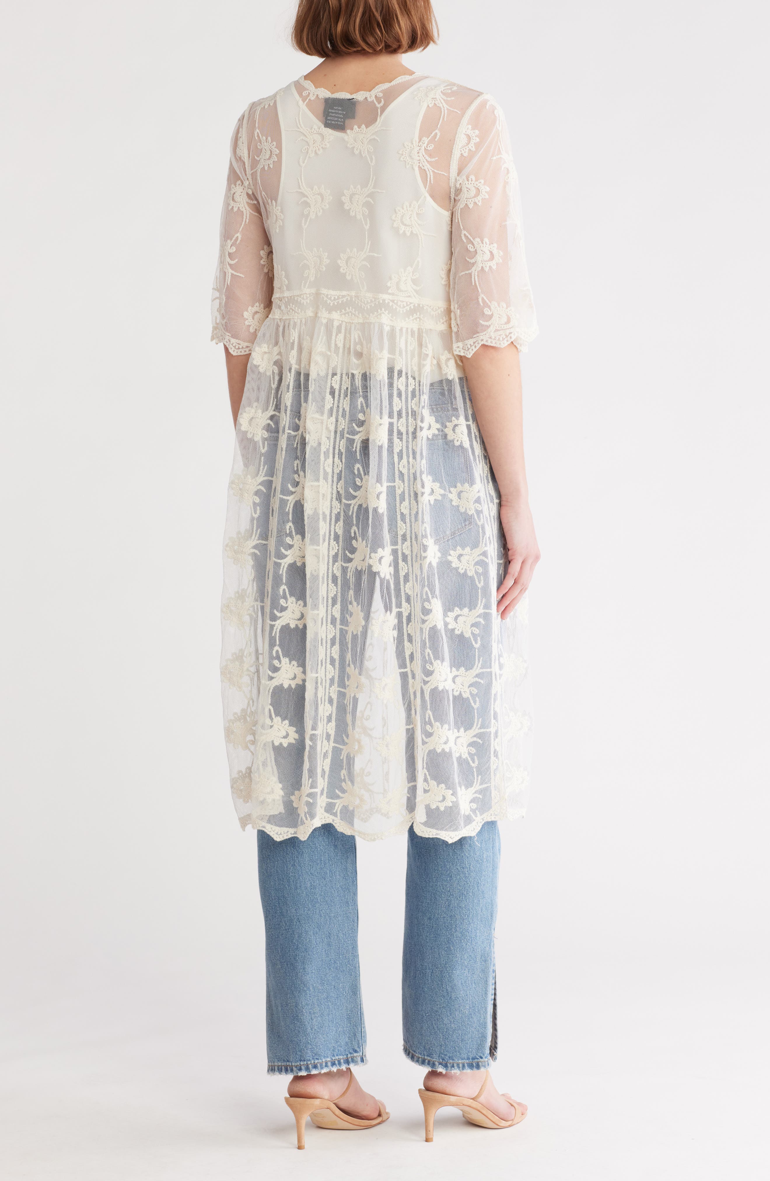 Forgotten Grace Embroidered Mesh Duster | Nordstromrack