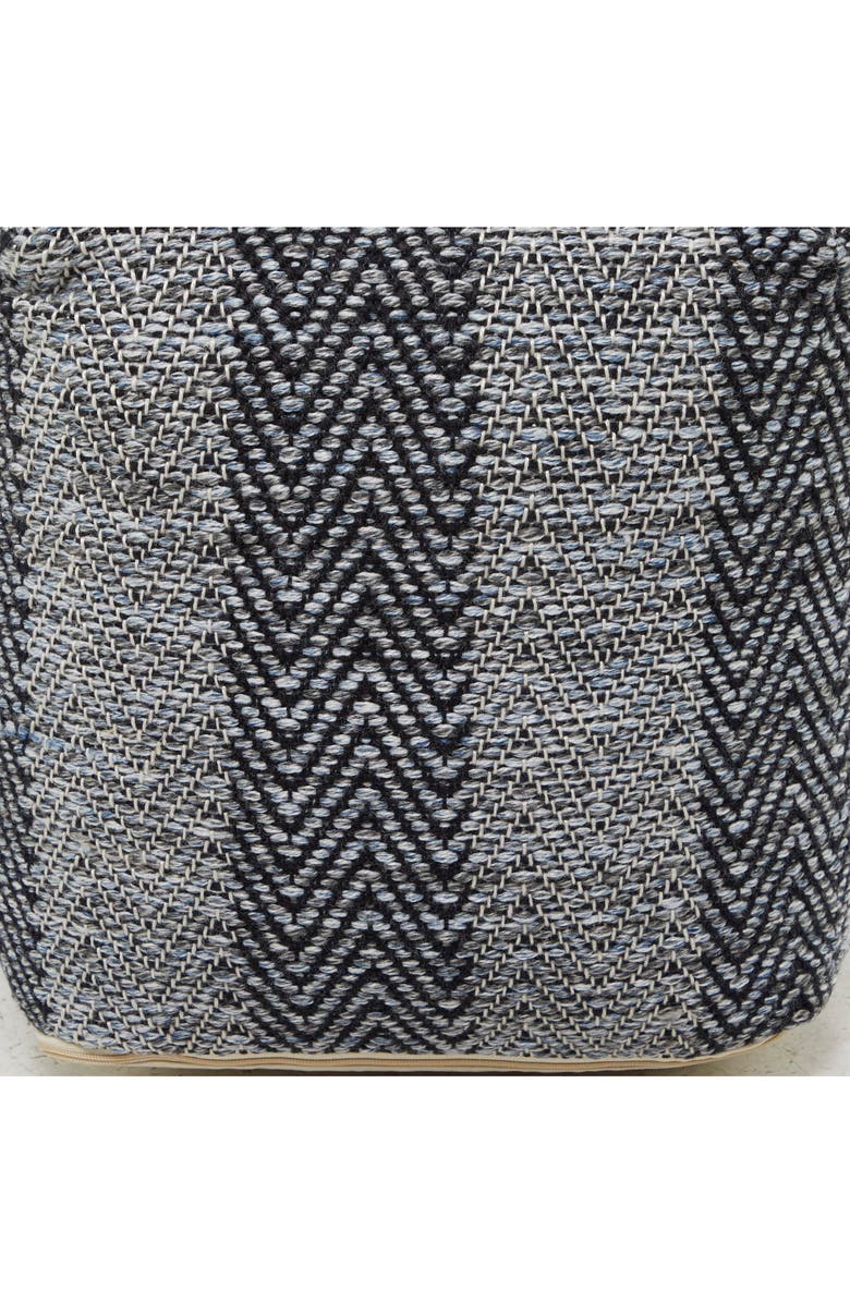 GINGER BIRCH STUDIO Black Fabric Pouf with Chevron Pattern | Nordstromrack
