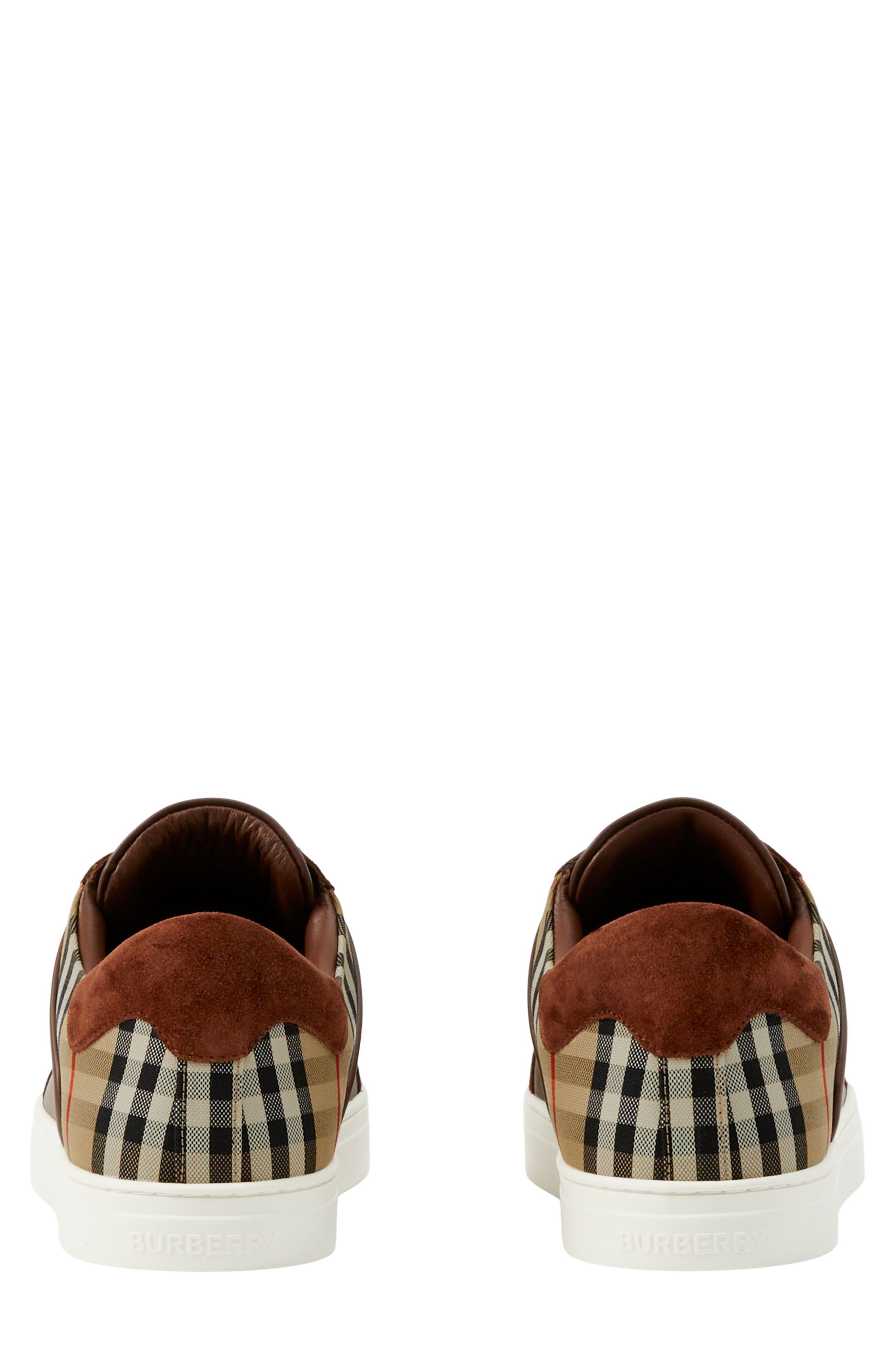 Burberry Stevie Leather & Canvas Check Sneaker (Men) | Nordstromrack