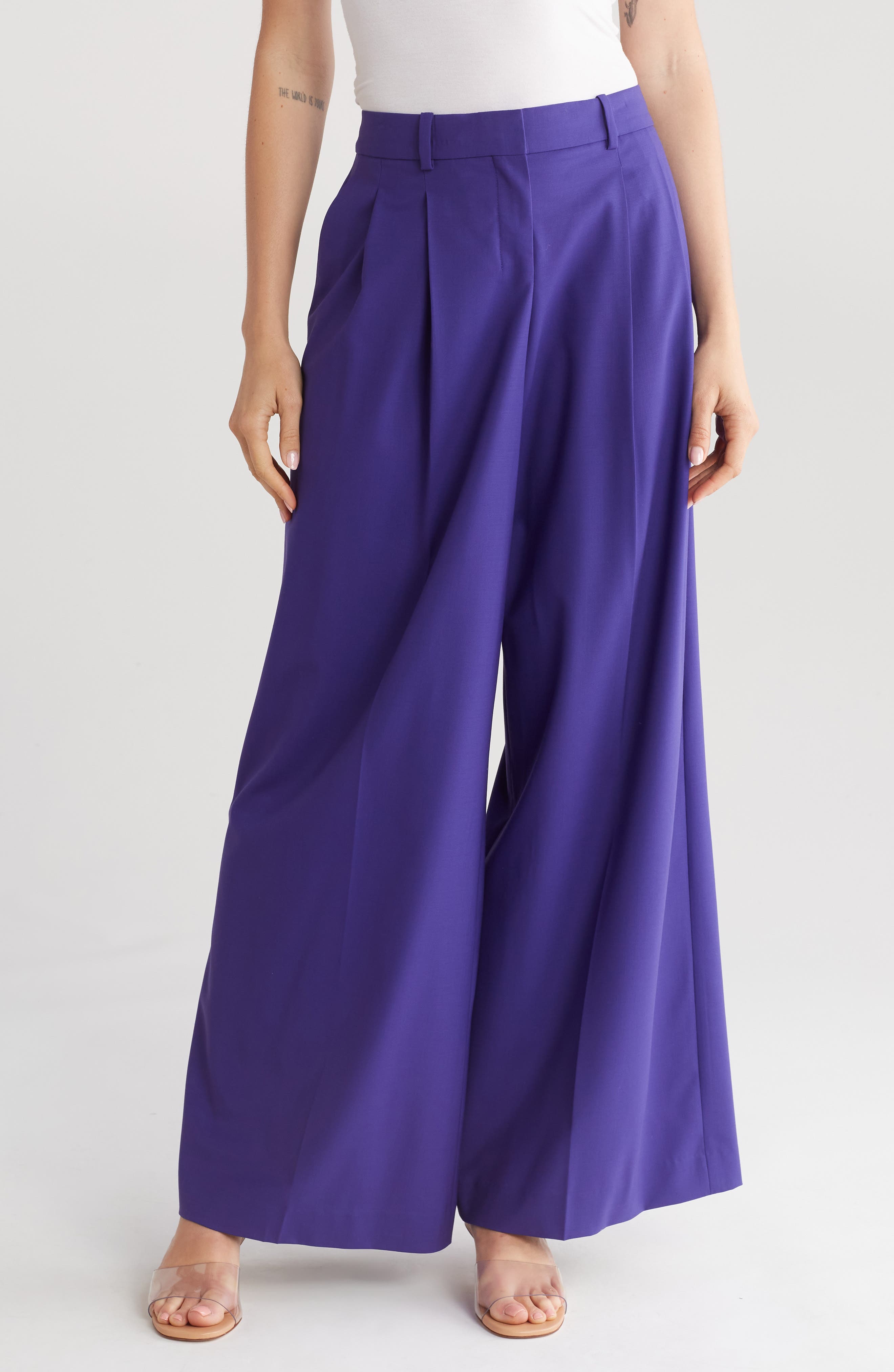 Theory Wool Blend Pleated Pants (Women) | Nordstromrack