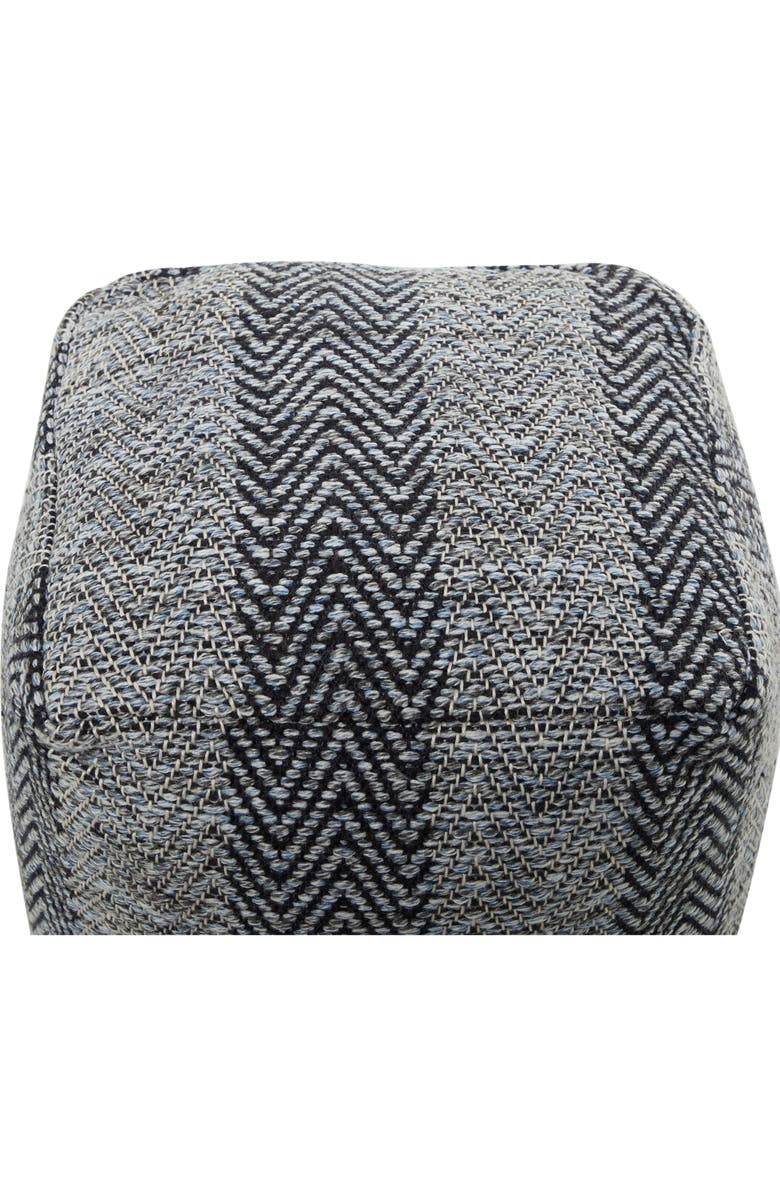 GINGER BIRCH STUDIO Black Fabric Pouf with Chevron Pattern | Nordstromrack