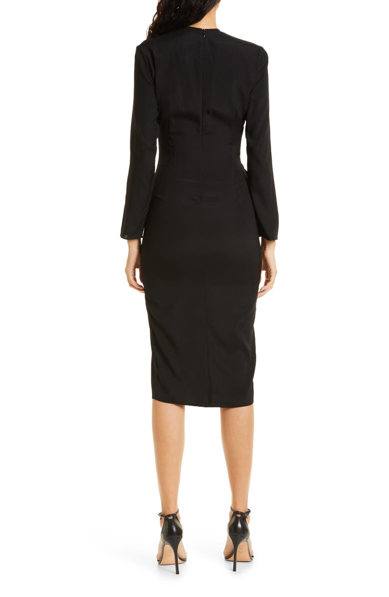 Mother of All Rose Cutout Twist Front Stretch Silk Dress | Nordstromrack