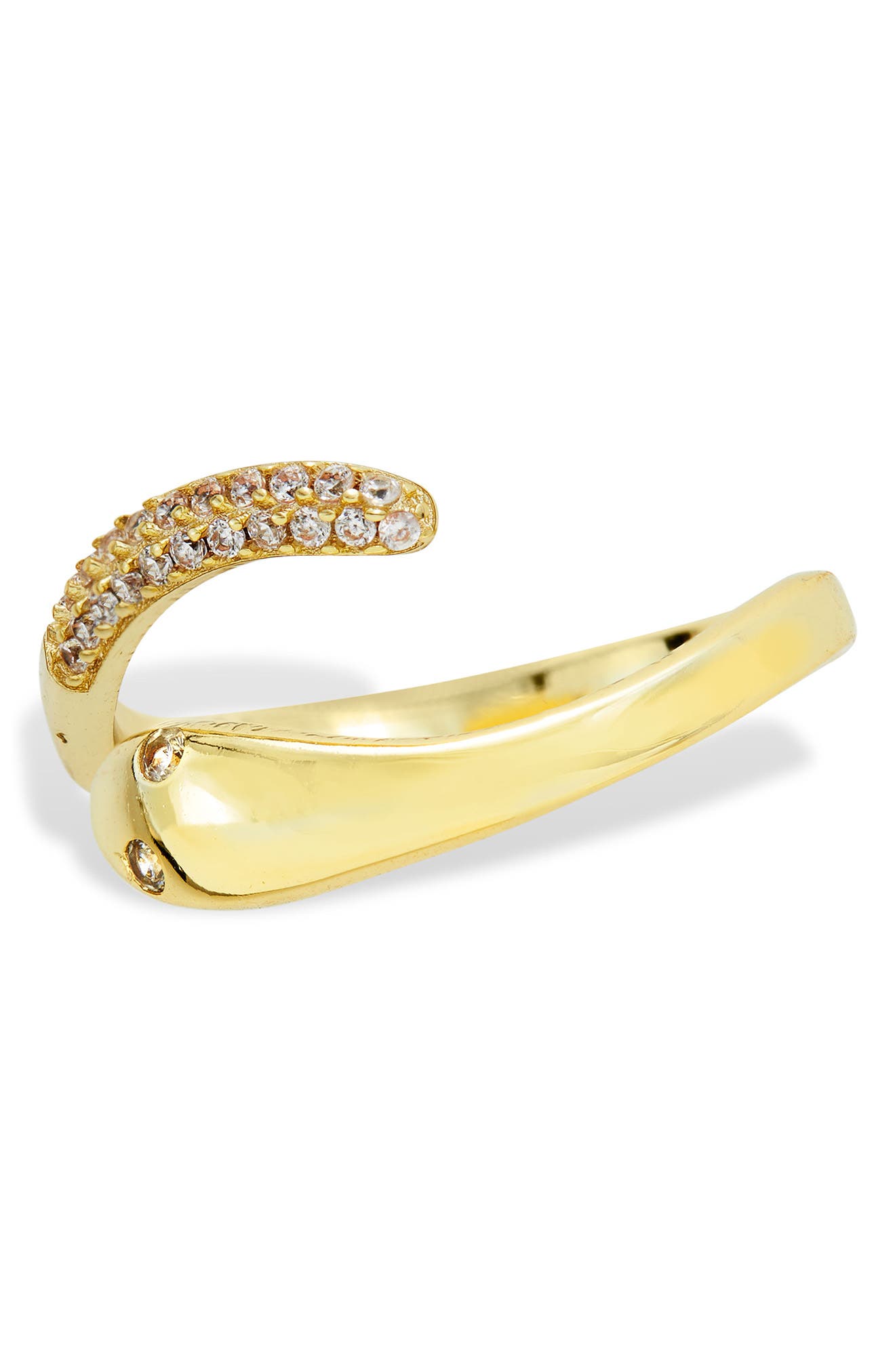 SAVVY CIE JEWELS 18K Yellow Gold Plated CZ Snake Wrap Ring | Nordstromrack