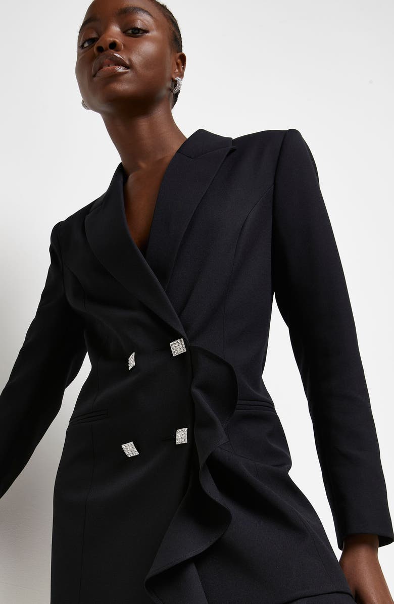 River Island Ruffled Long Sleeve Blazer Dress | Nordstrom