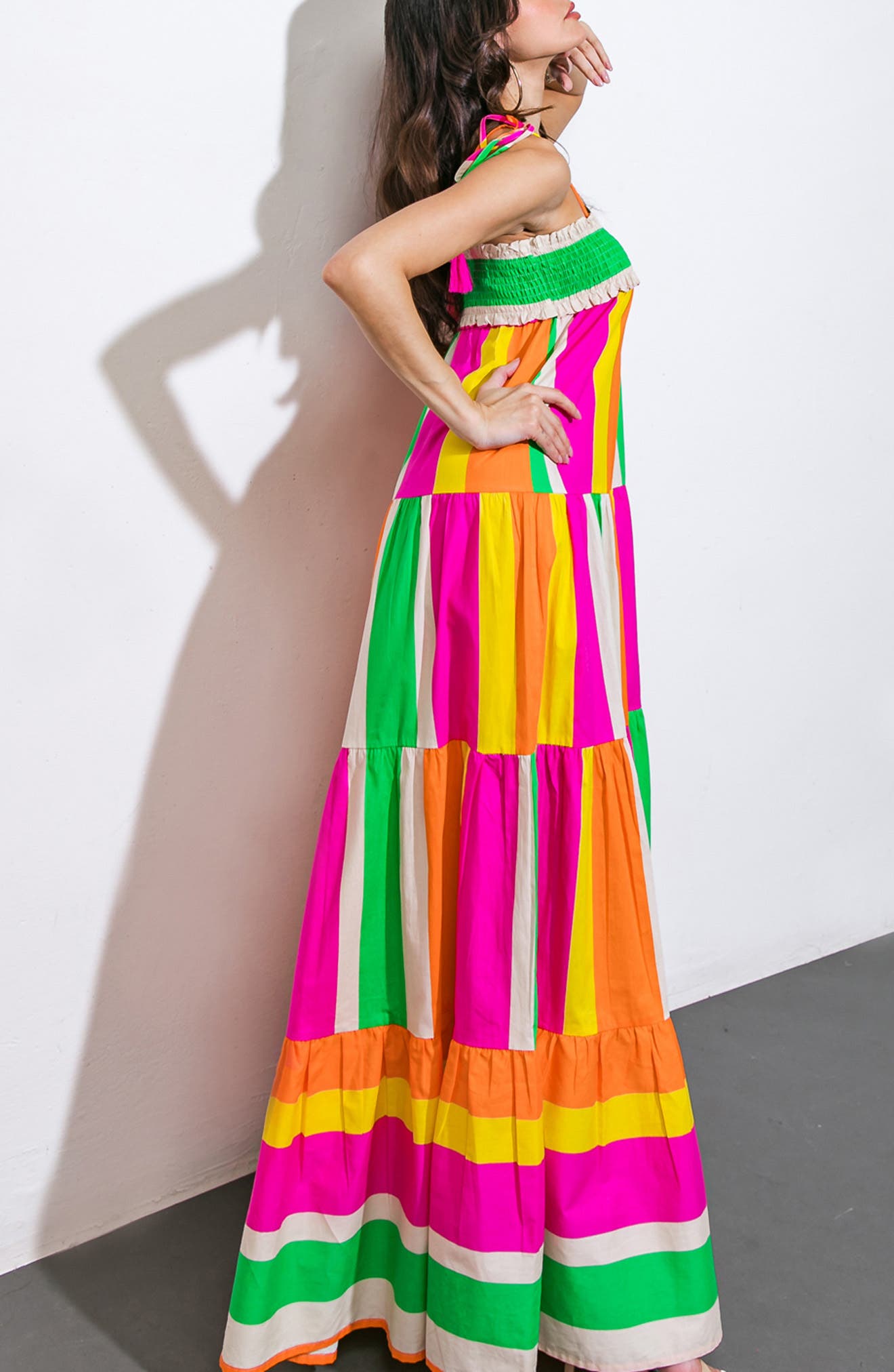 Block Print Tiered Maxi Dress (Women) | Nordstromrack