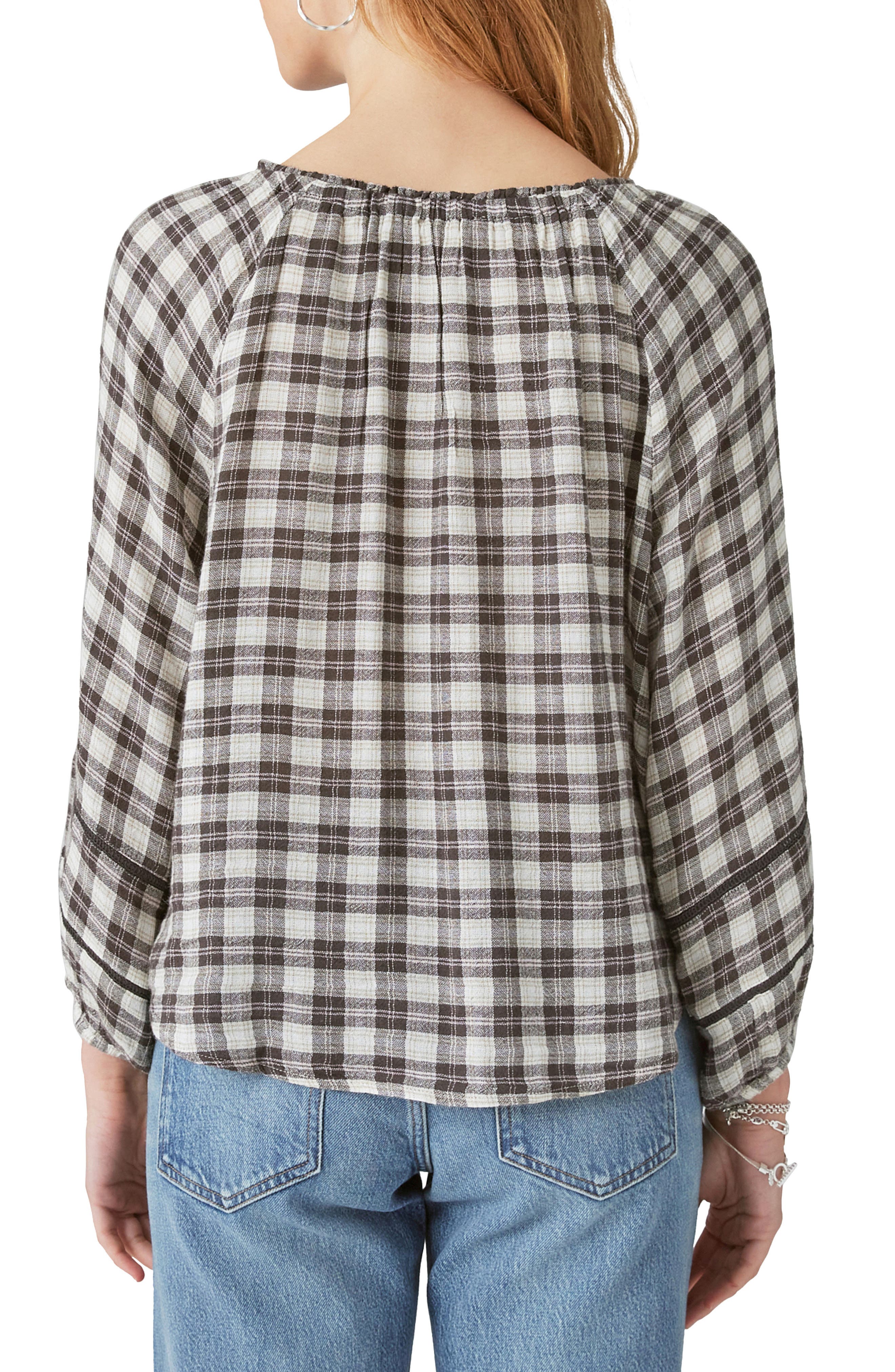 Lucky Brand Plaid Pintuck Blouse | Nordstromrack
