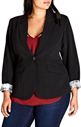 City Chic Rolled Cuff Jacket | Nordstrom
