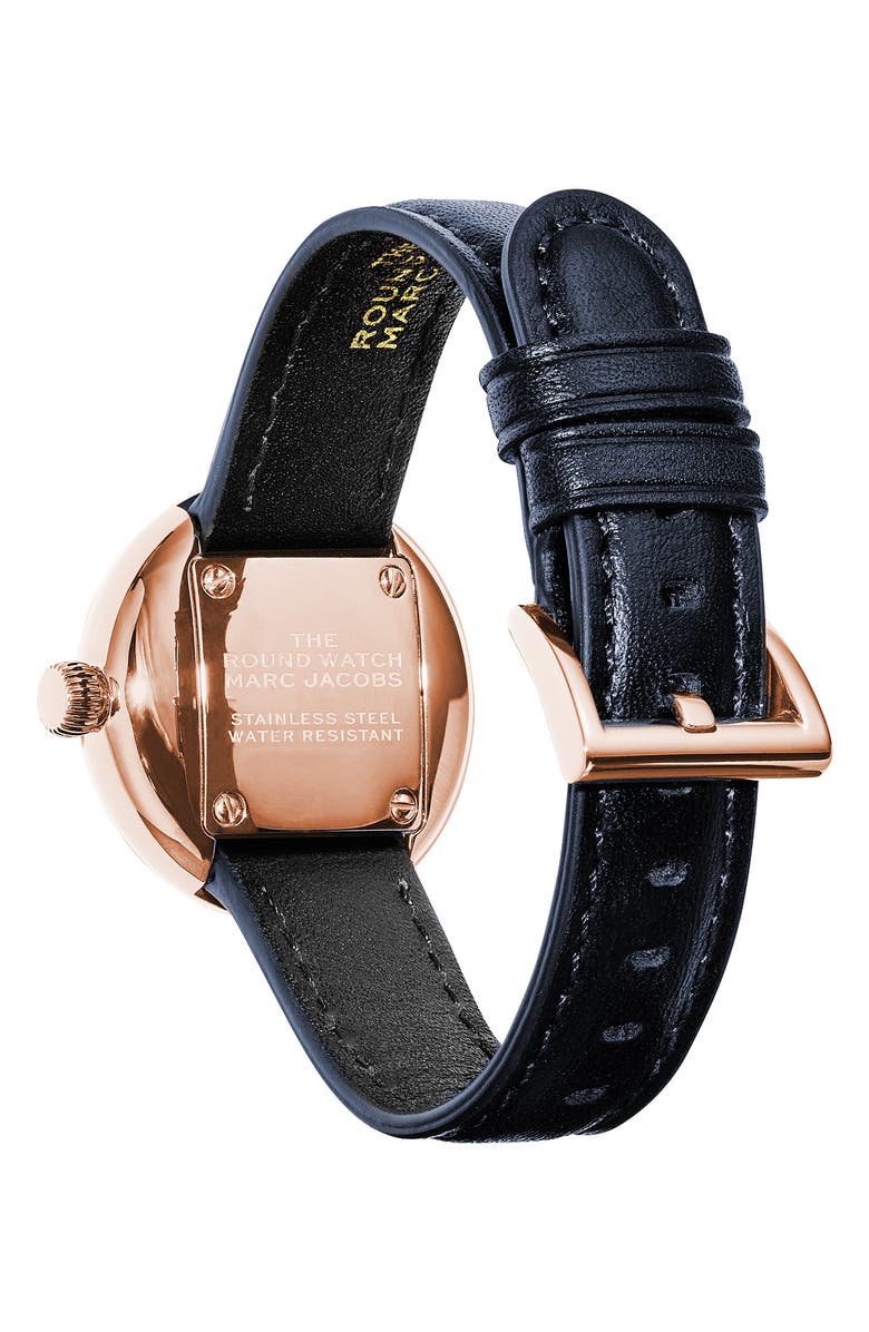 Marc Jacobs The Round Watch Leather Strap Watch, 32mm | Nordstromrack