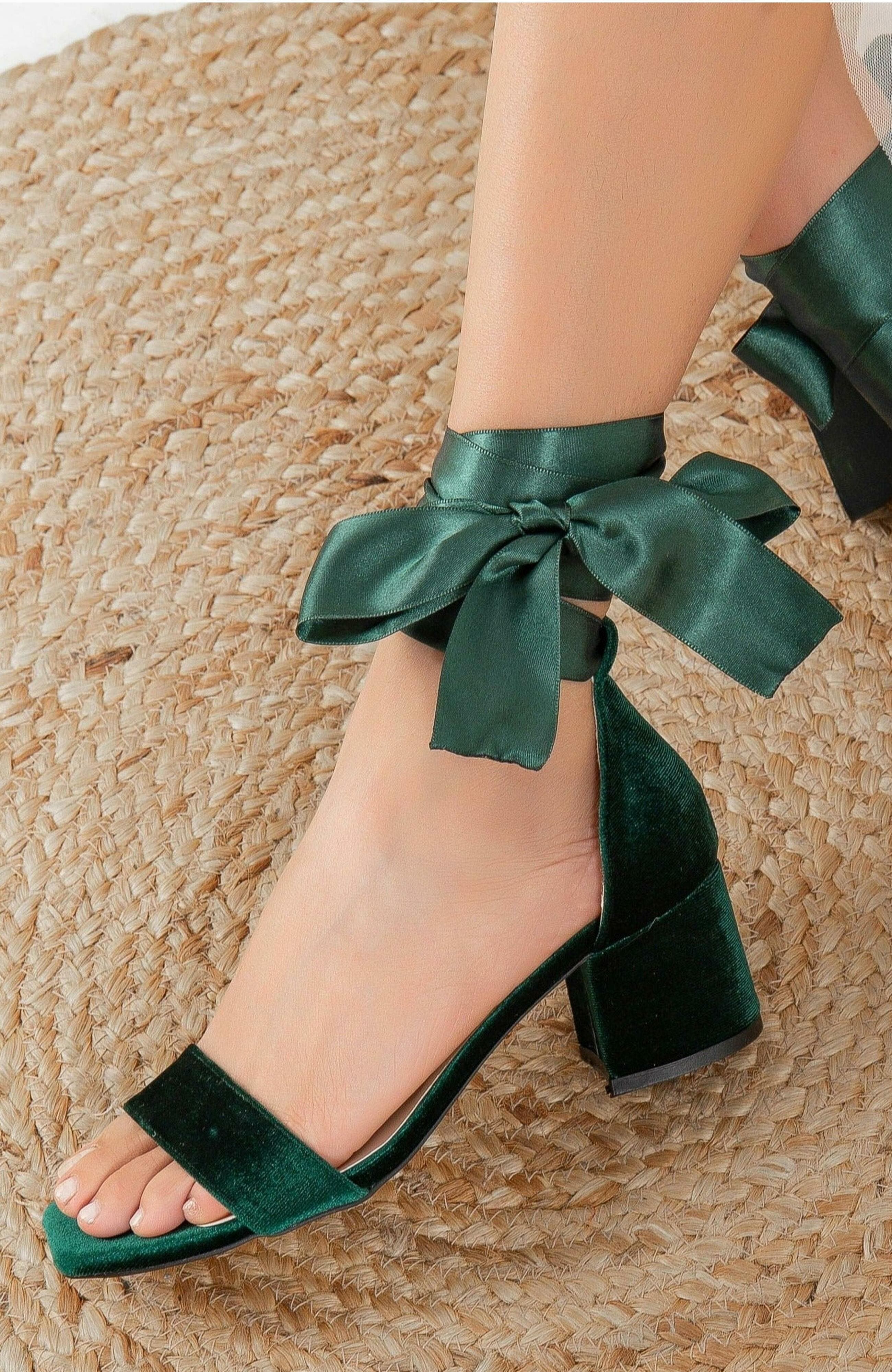 Forever & Always Shoes Athena Low Heel Sandals with Ribbon | Nordstrom