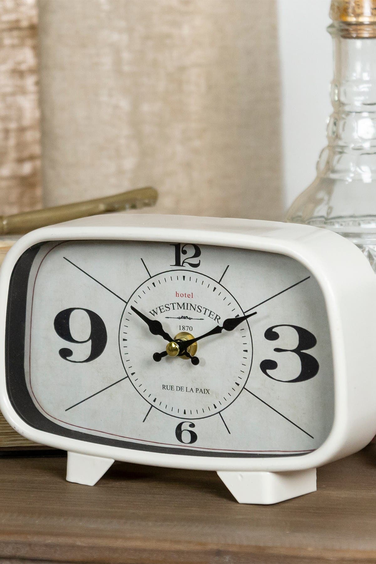 VIP International Metal Table Clock - Black/White | Nordstromrack
