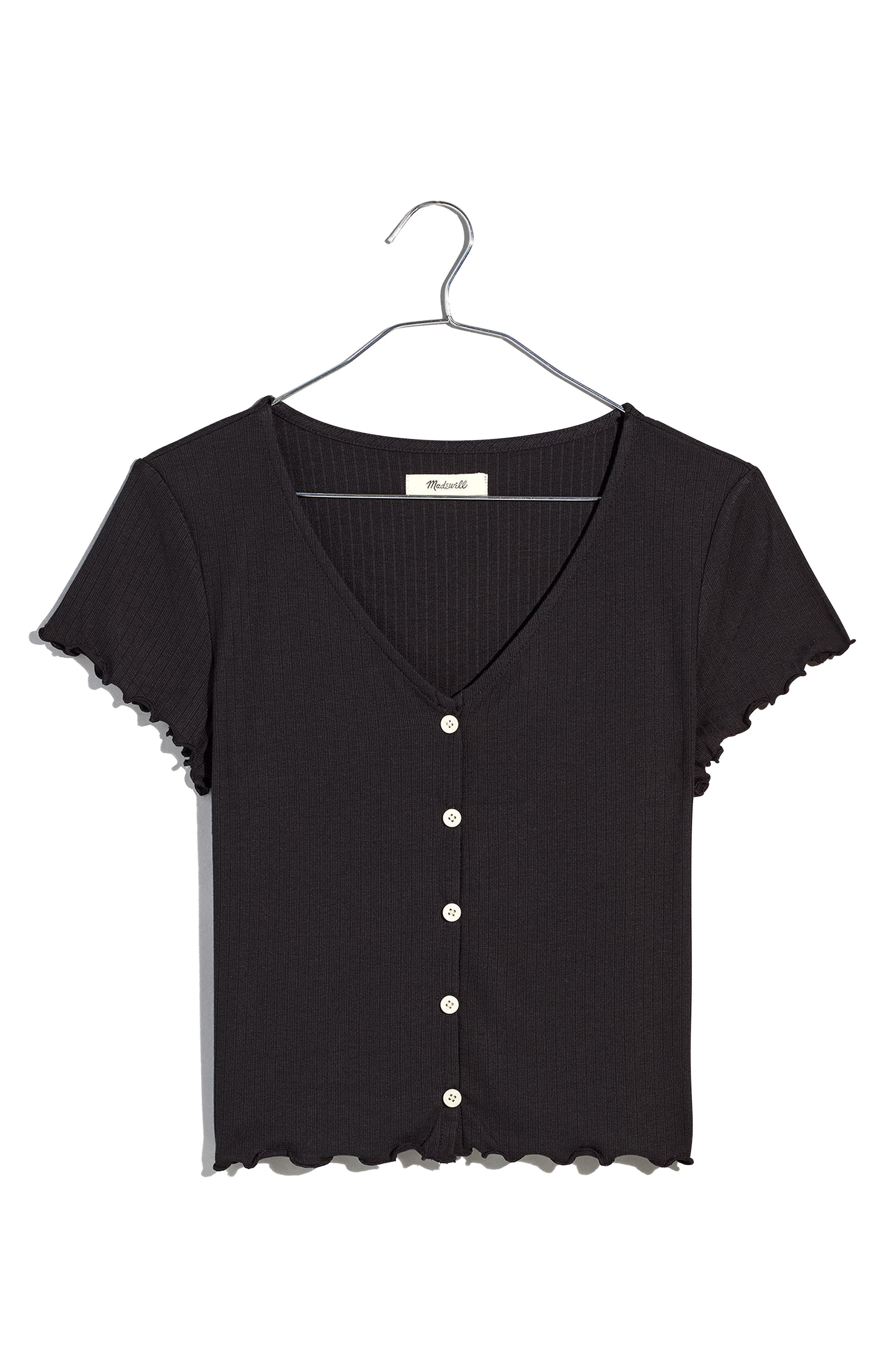 Madewell Rib Button Front V-Neck T-Shirt | Nordstromrack