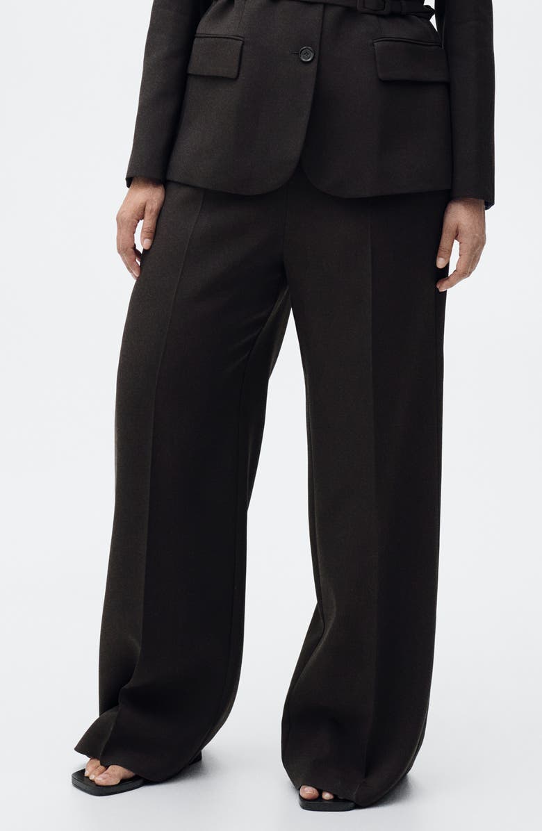 MANGO Pleated Straight Leg Pants | Nordstromrack