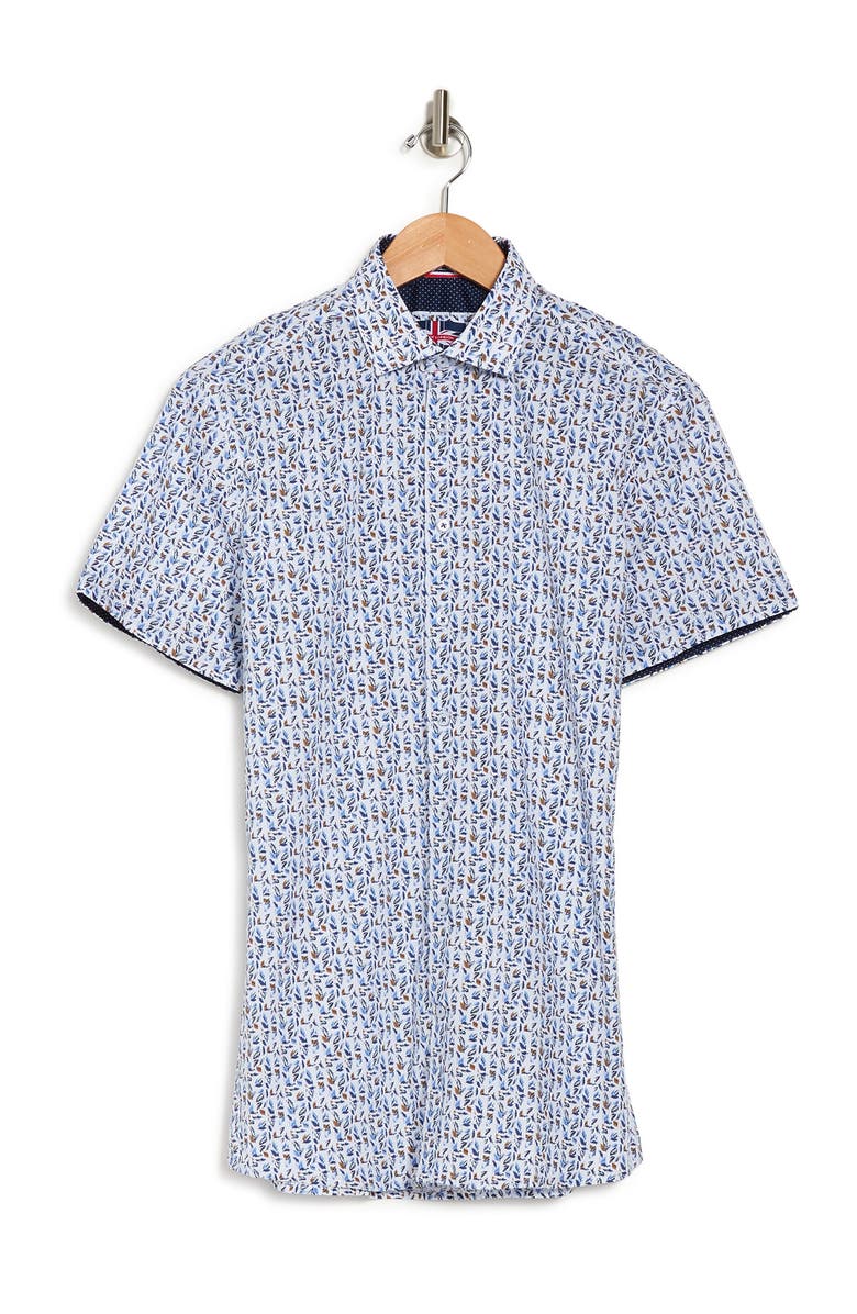 SOUL OF LONDON Fancy Print Short Sleeve Sport Shirt | Nordstromrack