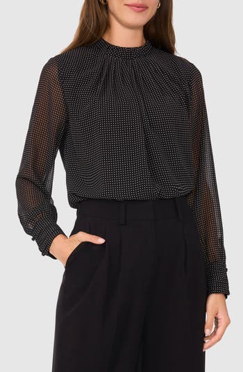 Halogen® Polk Dot Balloon Sleeve Top | Nordstrom