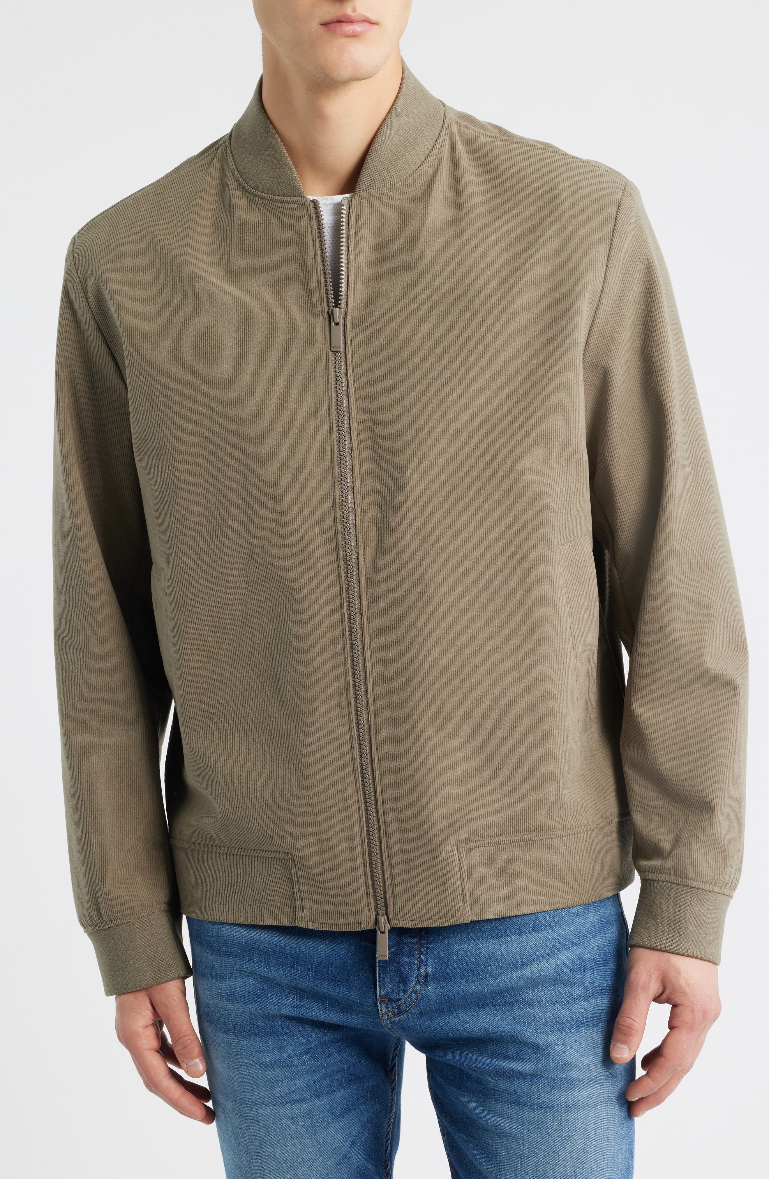 BOSS Hanry Tech Corduroy Bomber Jacket | Nordstrom