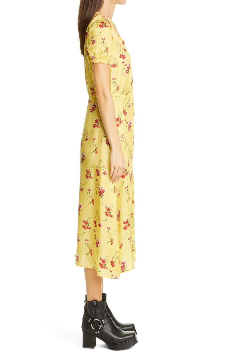 R13 Puff Sleeve Floral Midi Dress | Nordstromrack