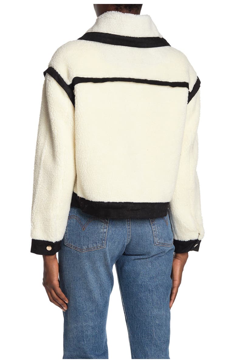 DOLCE CABO Faux Shearling Contrast Trim Jacket | Nordstromrack
