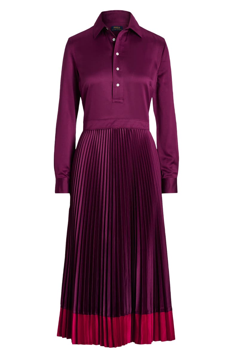 Polo Ralph Lauren Pleat Long Sleeve Dress | Nordstrom
